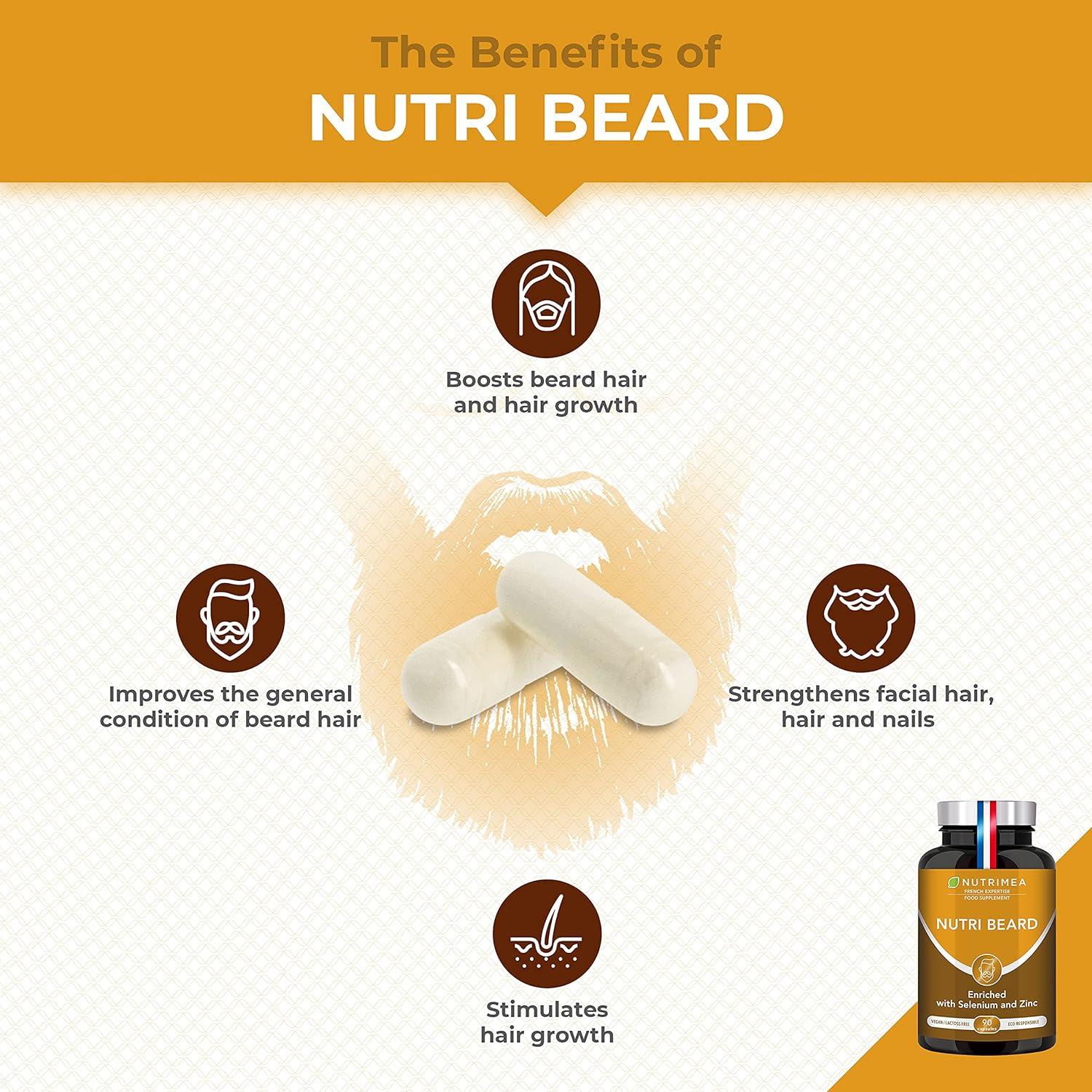 Nutri Beard Growth Supplement - Promotes Thicker Facial Hair - With ...