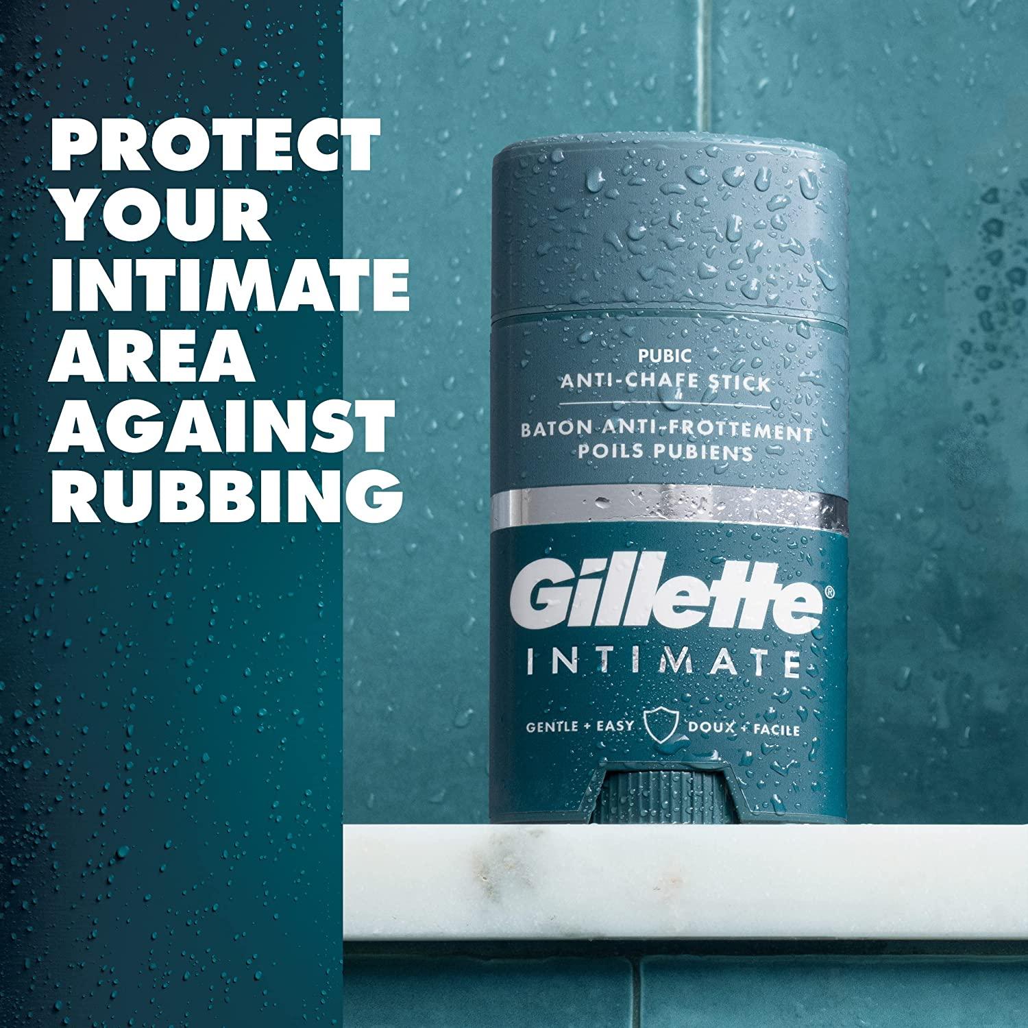 Gillette Intimate Pubic Anti-Chafe Stick for Men - Reduces Rubbing ...