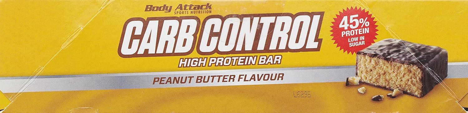 Body Attack Carb Control Protein Bars - Peanut Butter Flavor | 10x100g ...