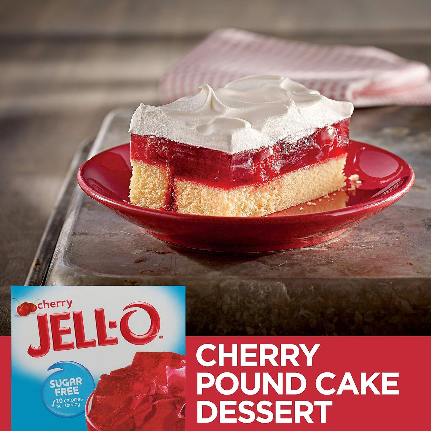 JELL-O JELLO Sugar Free Cherry Low Calorie Gelatin Dessert 1 x 8.5 g ...