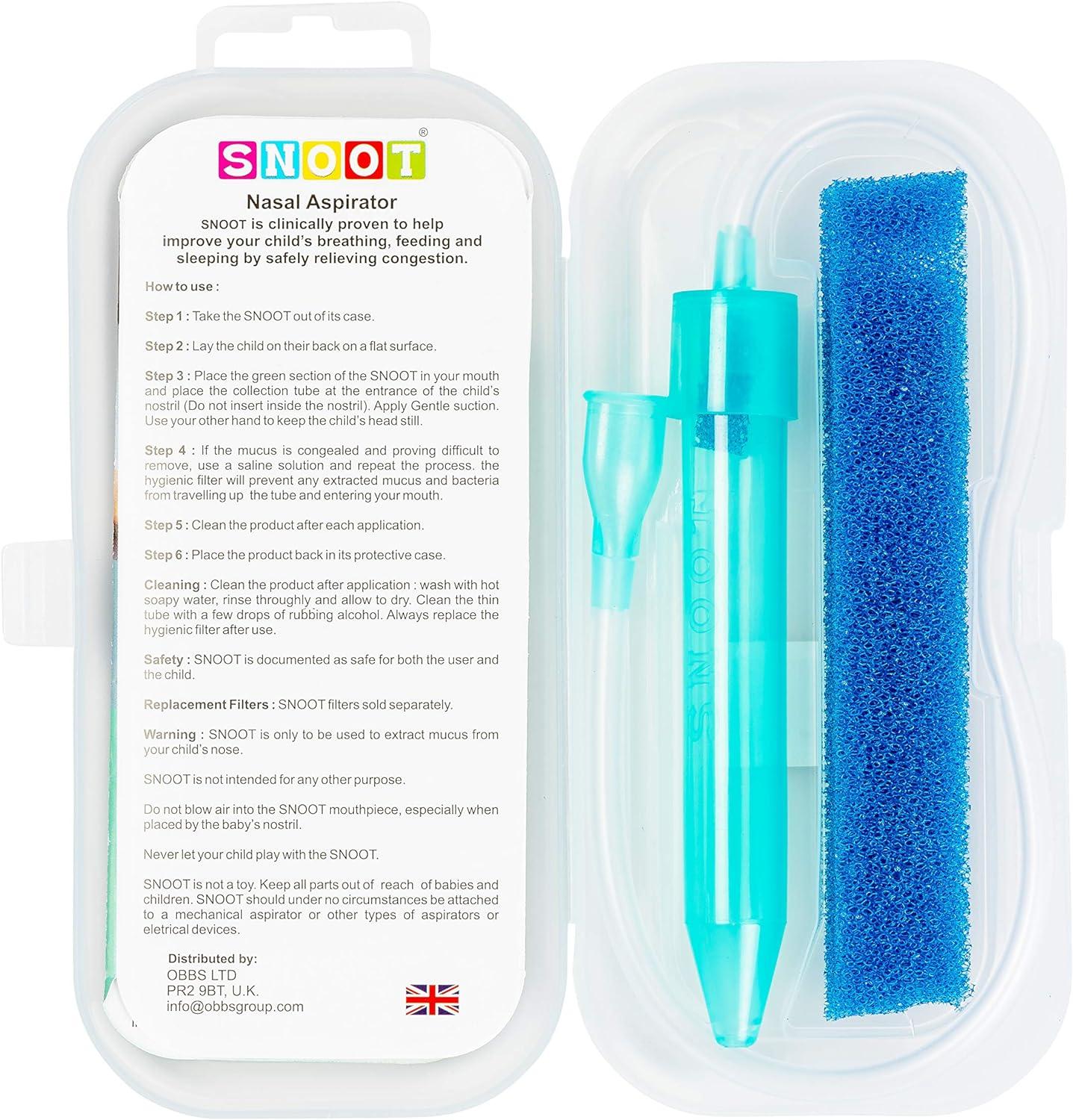 Snoot Baby Nasal Aspirator with 9 Filters - Gentle and Effective Nose ...