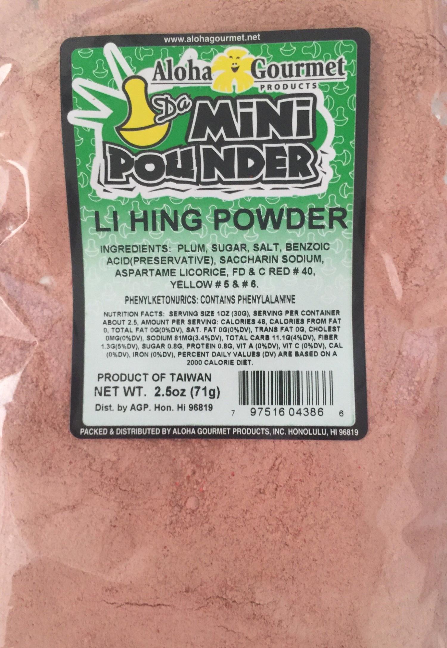Aloha Gourmet Da Mini Pounder Li Hing Powder 2.5 oz. - Authentic ...