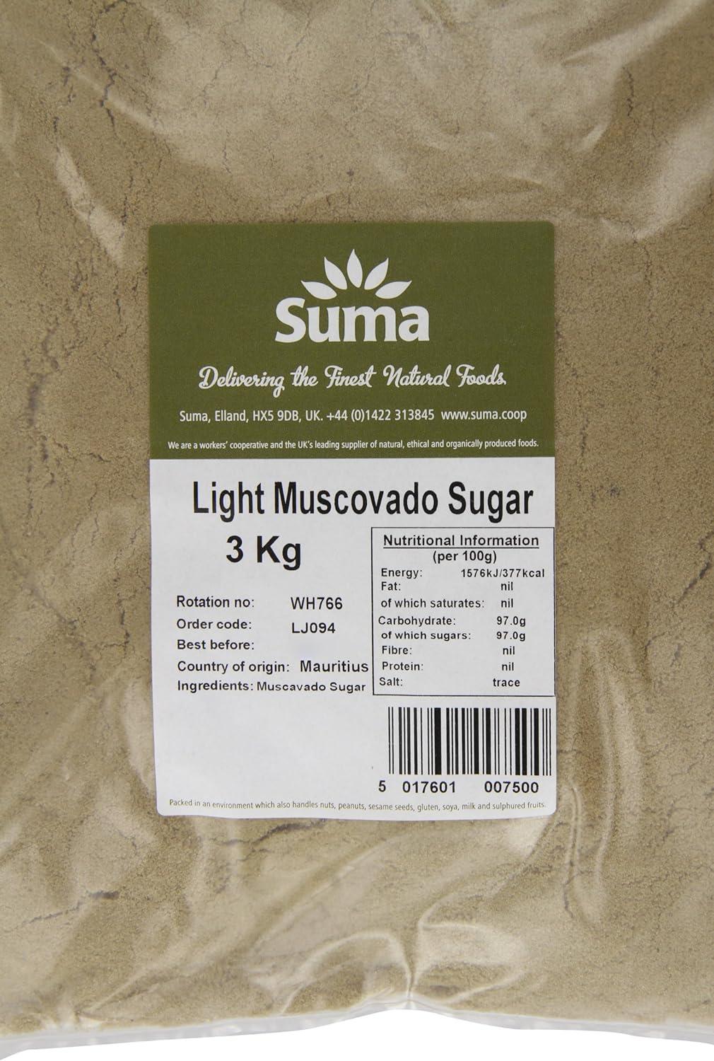 Suma Light Muscovado Sugar 3kg - Natural and Unrefined Sweetener | Buy ...