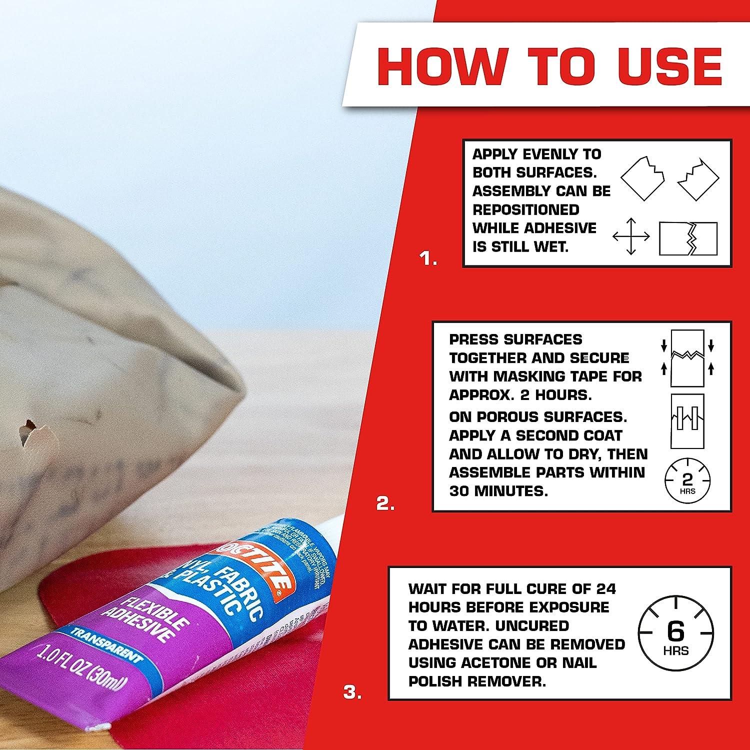 Loctite 1 oz Vinyl Fabric & Plastic Repair Adhesive - Flexible, Durable ...
