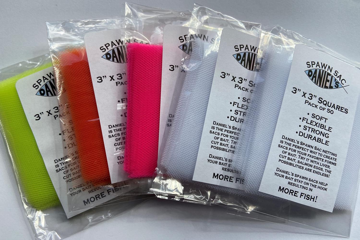 Daniel's Spawn Sac Netting - 50 Packs of 3x3 Squares - Quality Variety ...