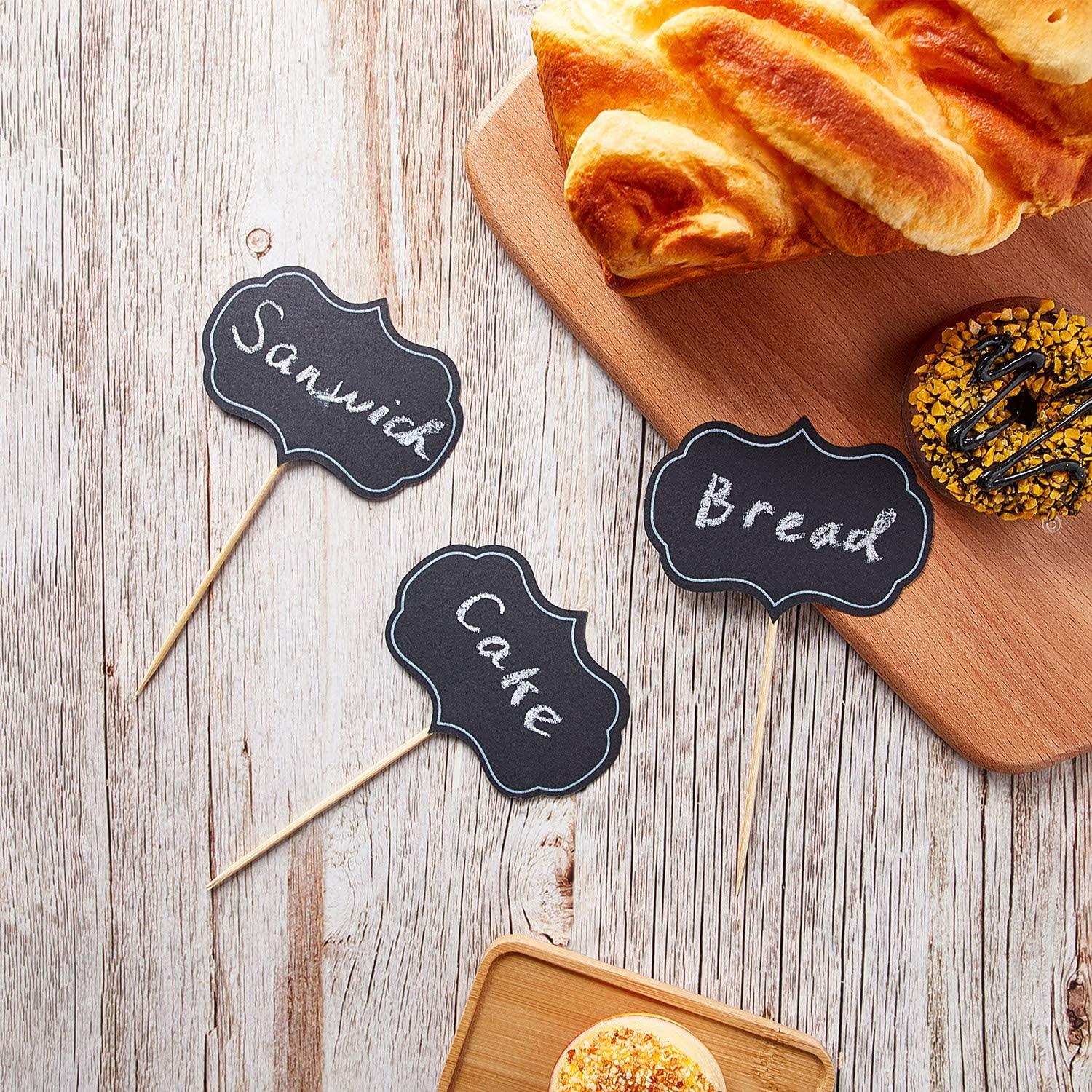50-Piece Cheese Markers & Food Labels Set - Chalkboard Cupcake Toppers ...