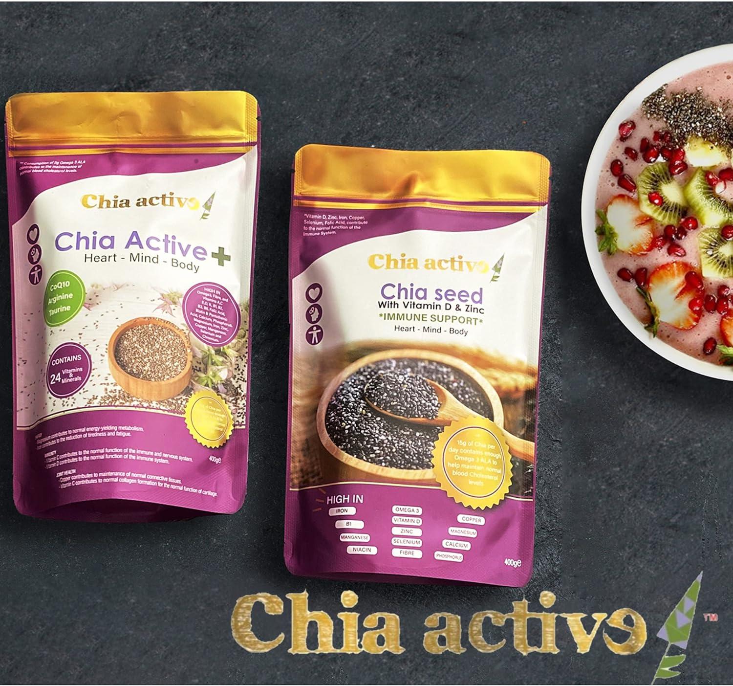 Chia Active Chia Seeds 400g with Vitamin D & Zinc - Immune Support ...