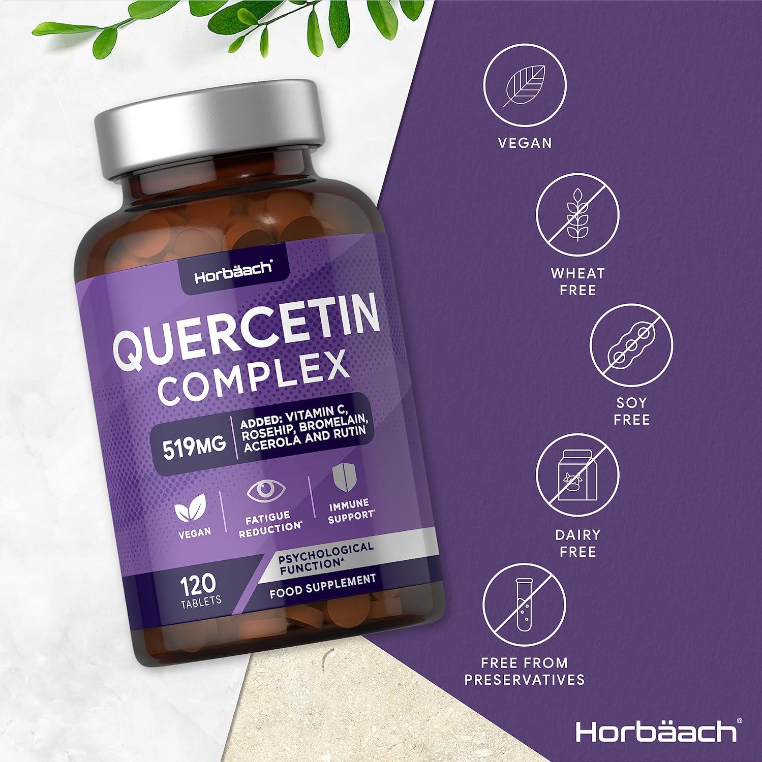 Quercetin Supplement 760mg Complex | 120 Vegan Tablets | Providing ...
