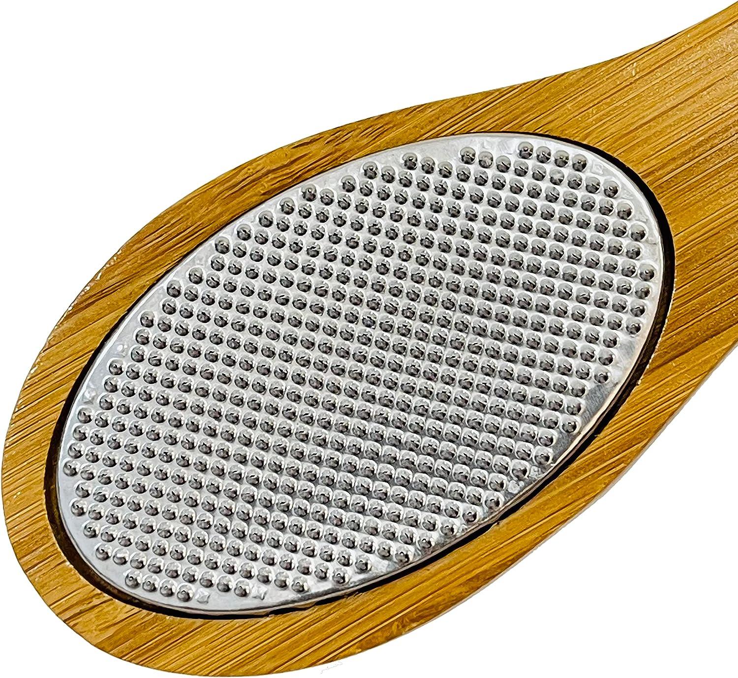 4-in-1 Bamboo Foot File Brush with Pumice Stone and Callus Remover ...