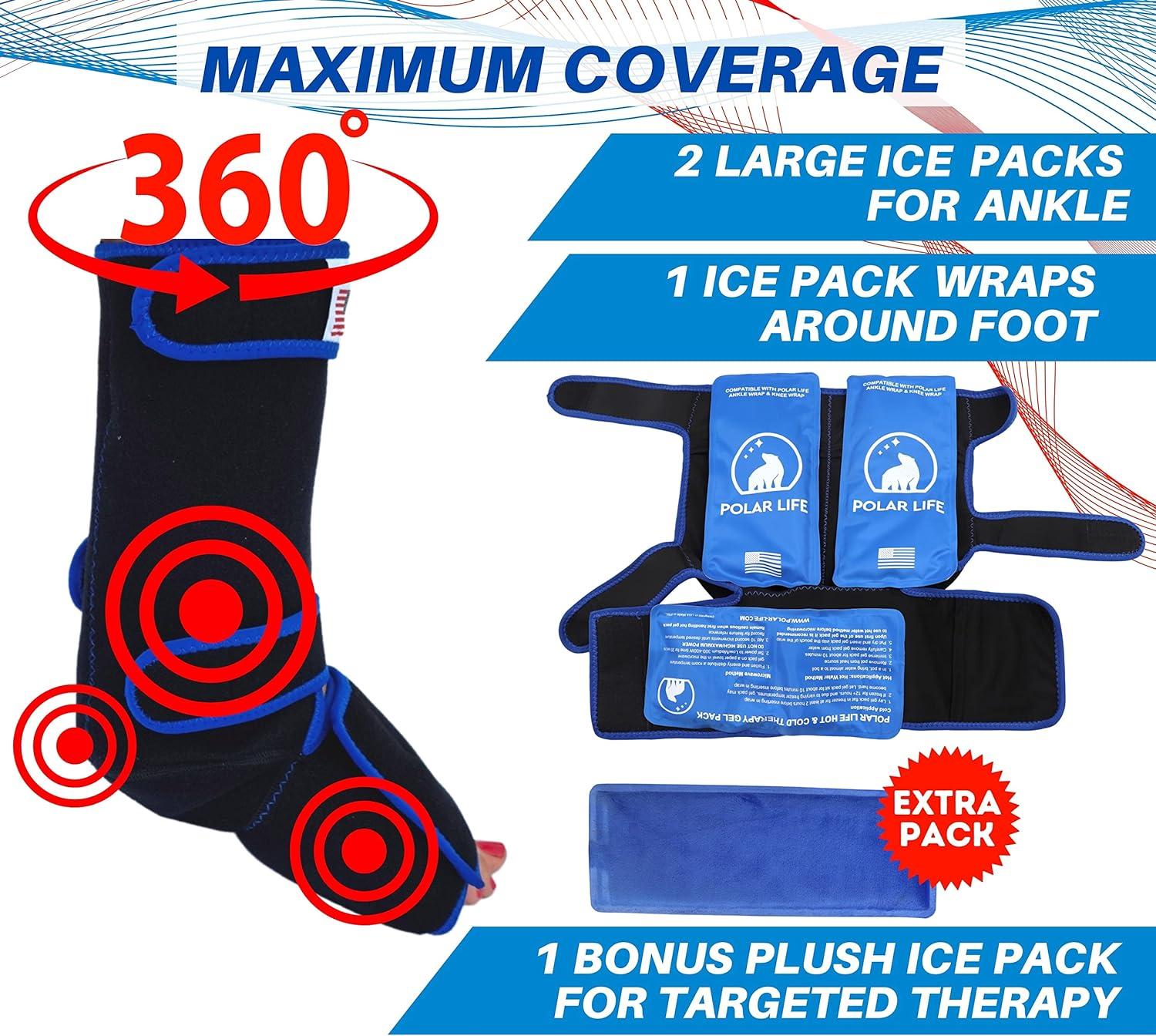 Ankle and Foot Ice Pack - Hot & Cold Therapy for Achilles Tendonitis, Plantar Fasciitis, Ankle ...