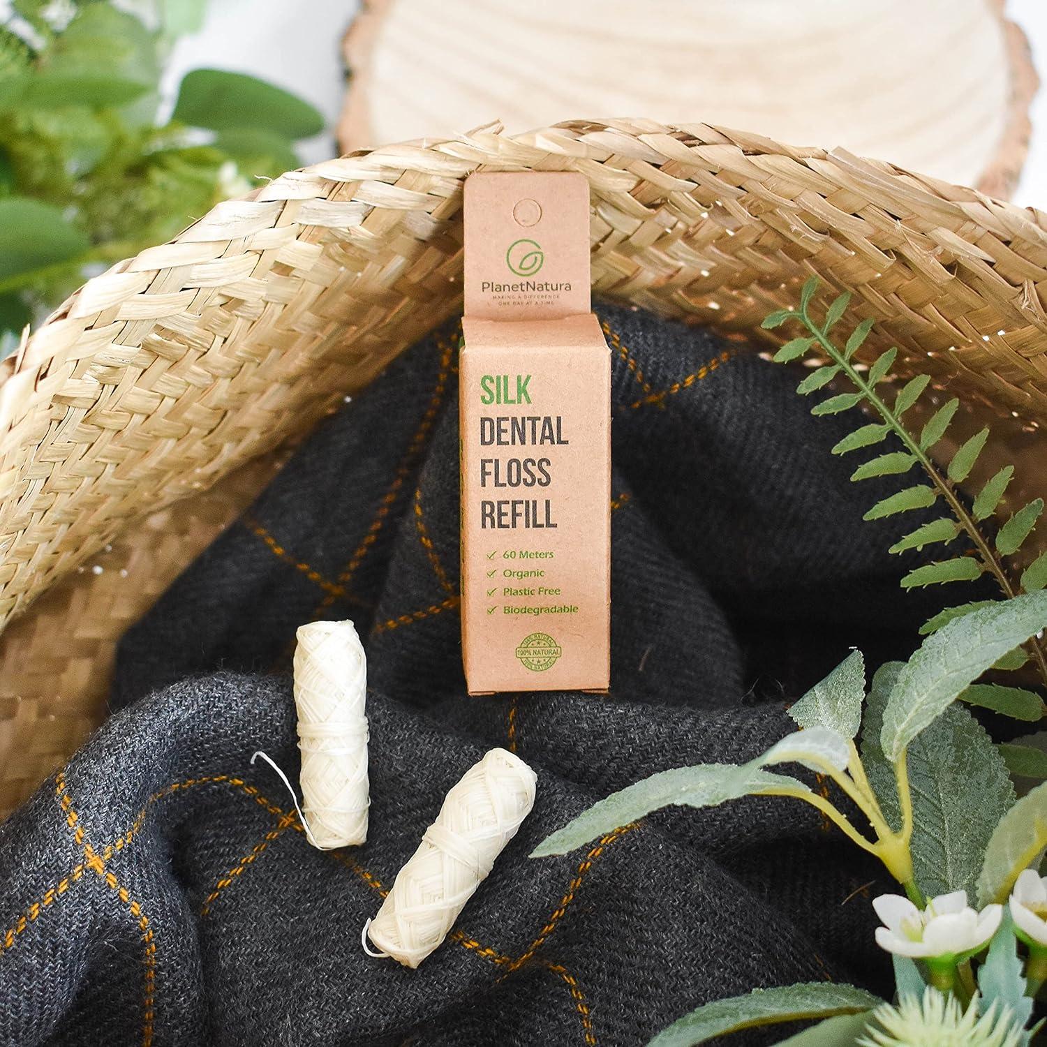 PlanetNatura Mint Flavoured Natural Silk Dental Floss - Eco-Friendly ...