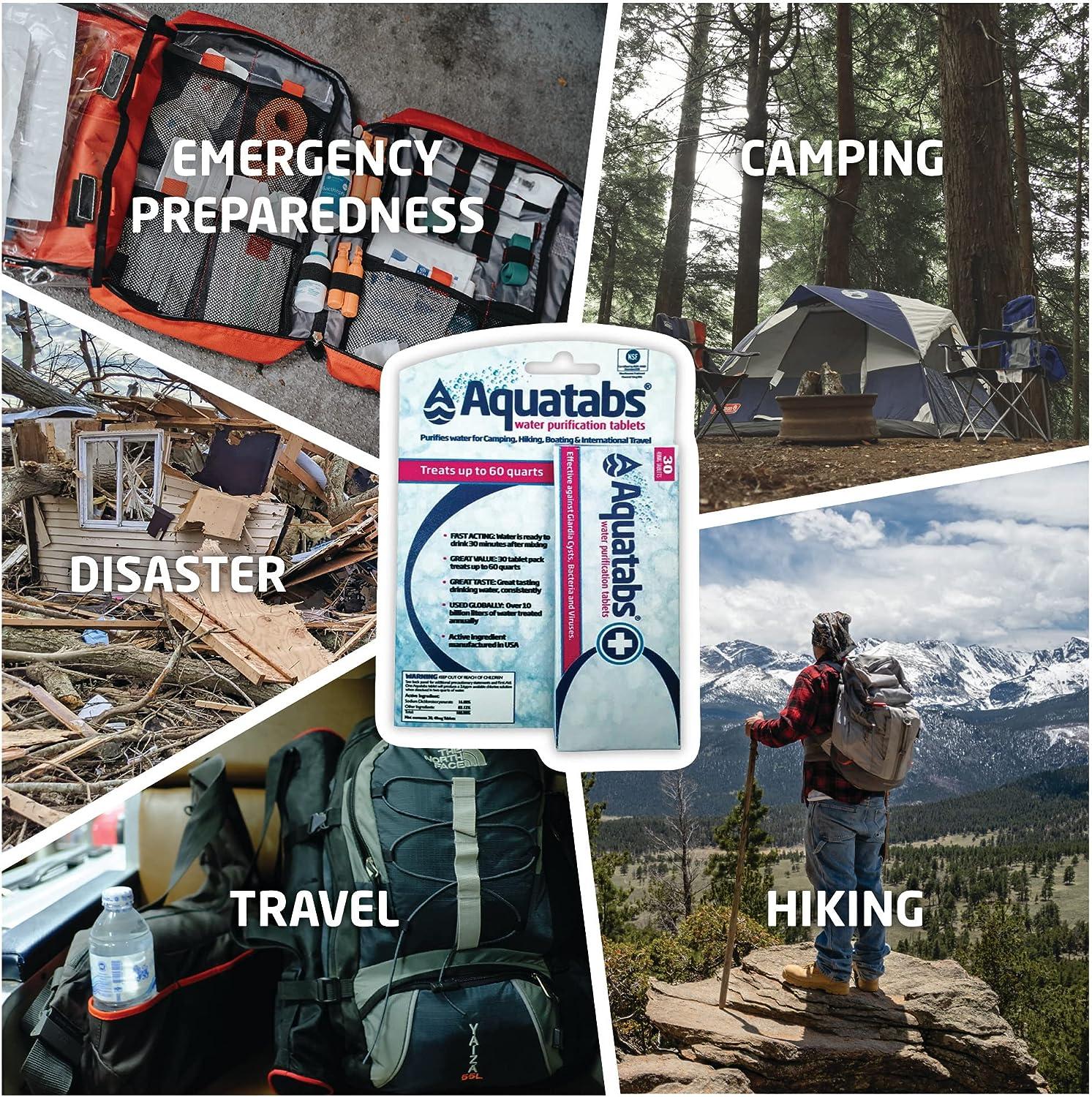 Aquatabs 49mg Water Purification Tablets (30 Pack) - Portable Water ...