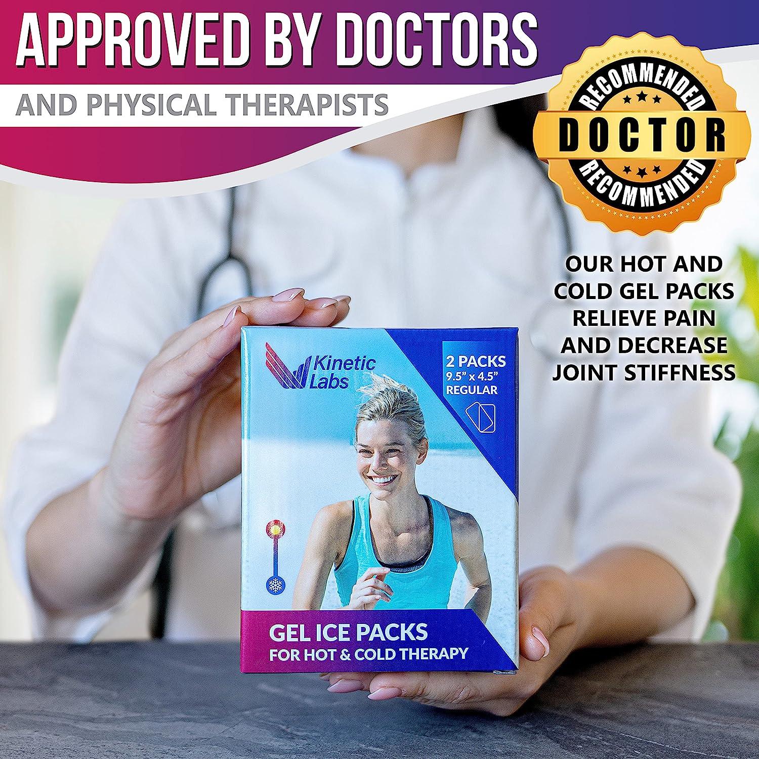 Kinetic Labs Reusable Gel Ice Packs for Injuries - 9.5 x 4.5 - Soft ...