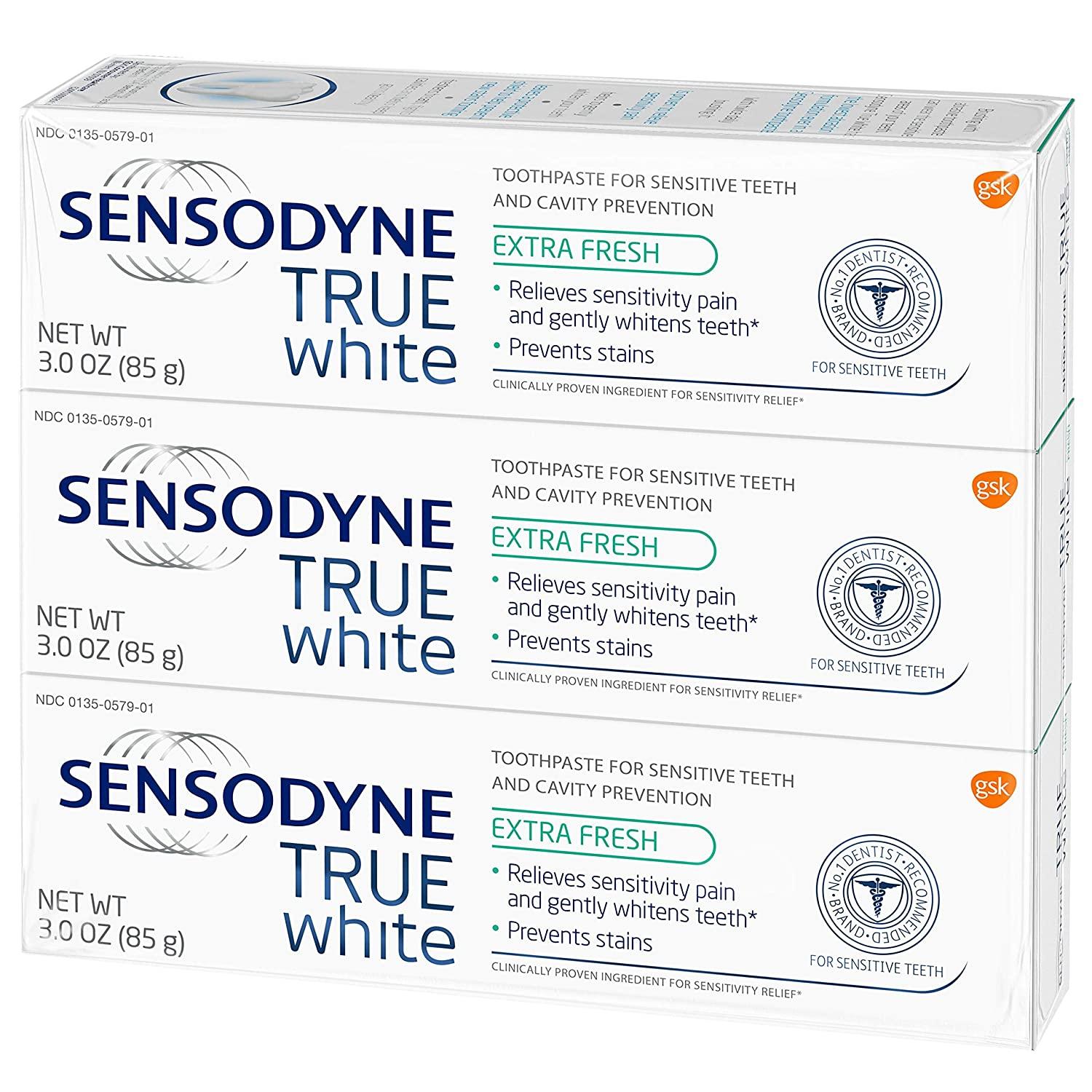 Buy Sensodyne True White Sensitive Teeth Whitening Toothpaste - 3 Pack ...