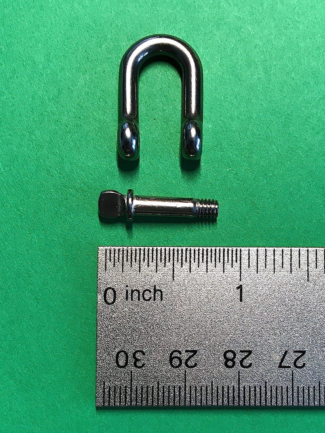 5 Piece Stainless Steel 316 D Shackle 5/32 (4mm) Marine Grade Dee - Set ...