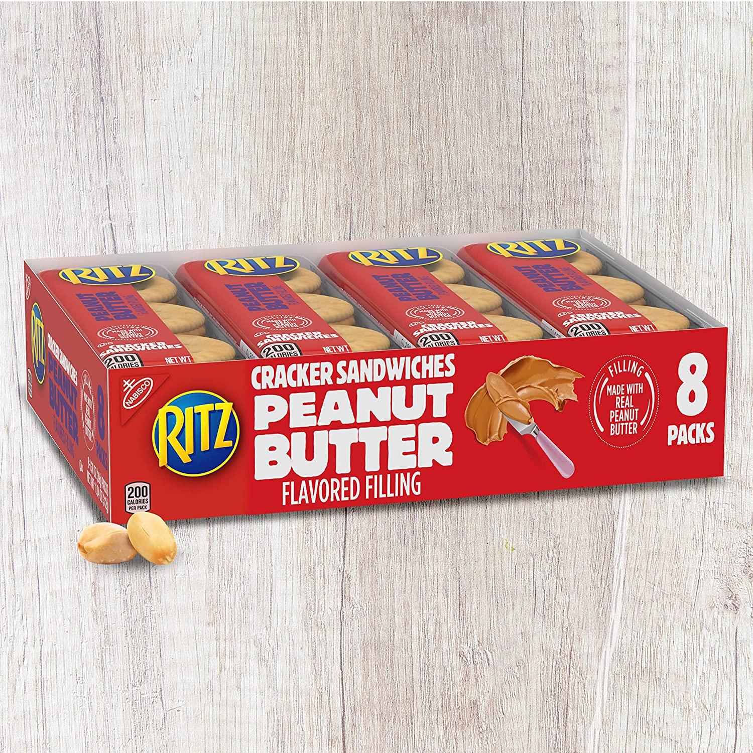 RITZ Peanut Butter Sandwich Crackers - 48 Snack Packs (6 Boxes ...