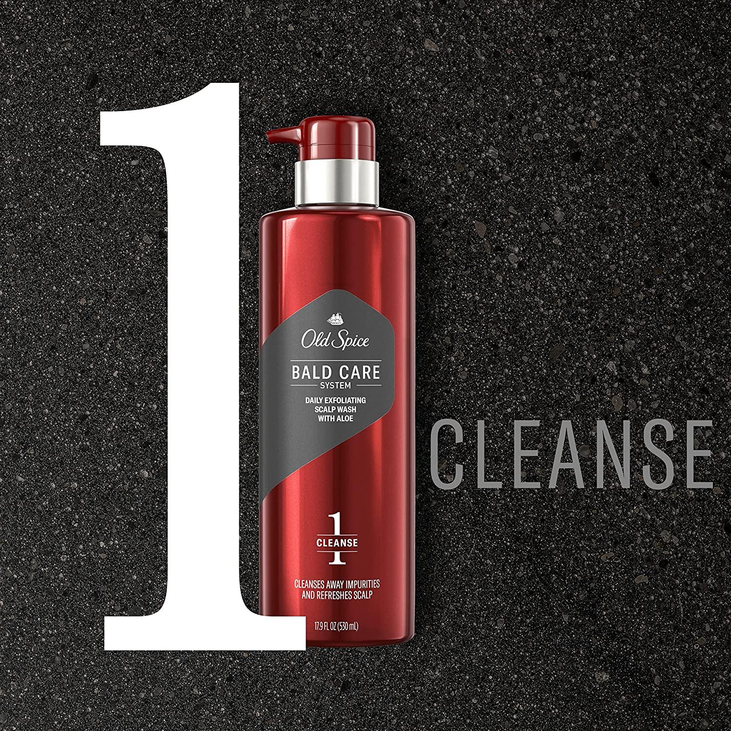 Old Spice Bald Care System: Exfoliating Scalp Wash, Shave Cream with ...