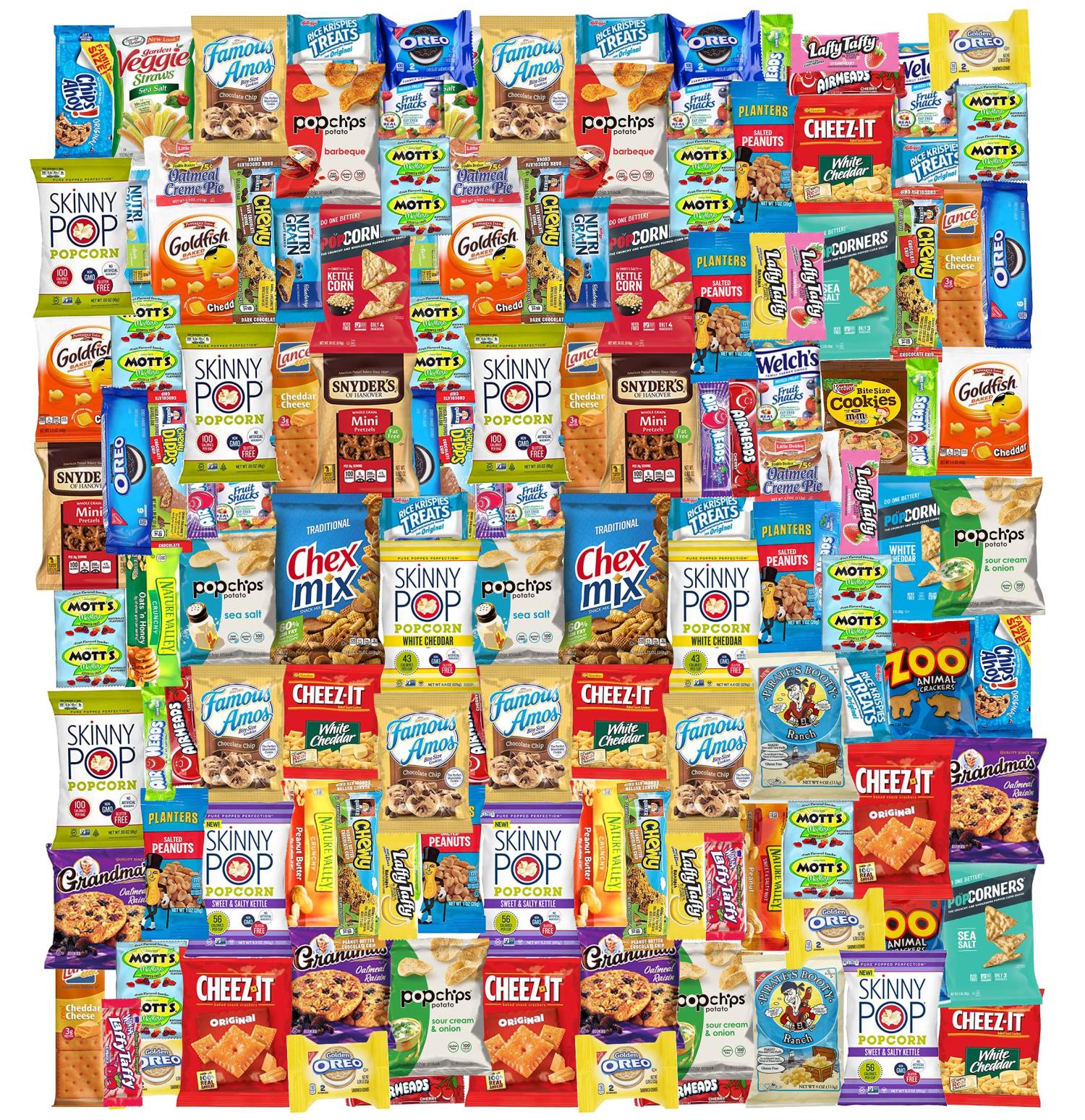 150 Variety Snacks Care Package - College Students, Military, Work or ...