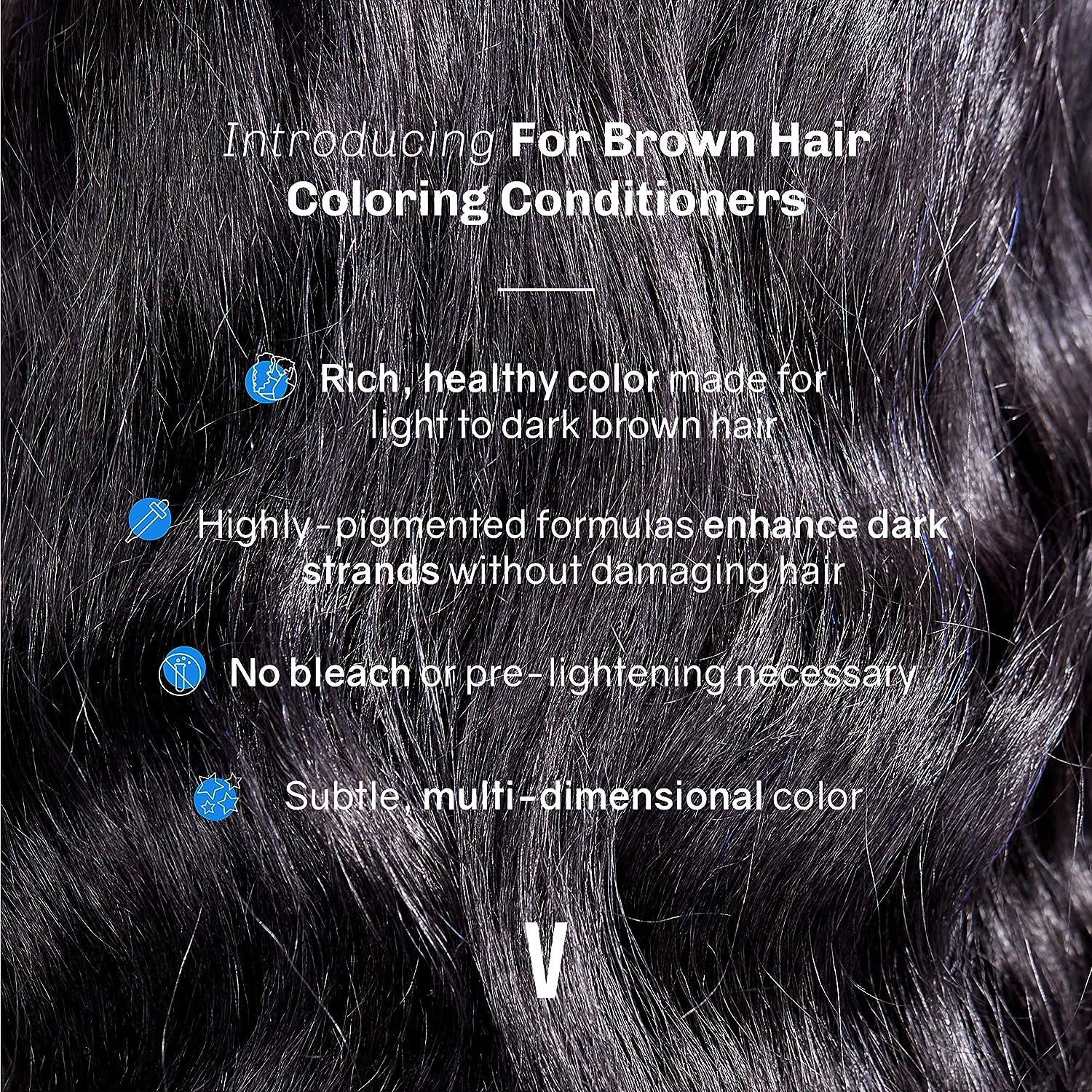 oVertone Blue for Brown Hair Semi-Permanent Color Deposit Conditioner ...