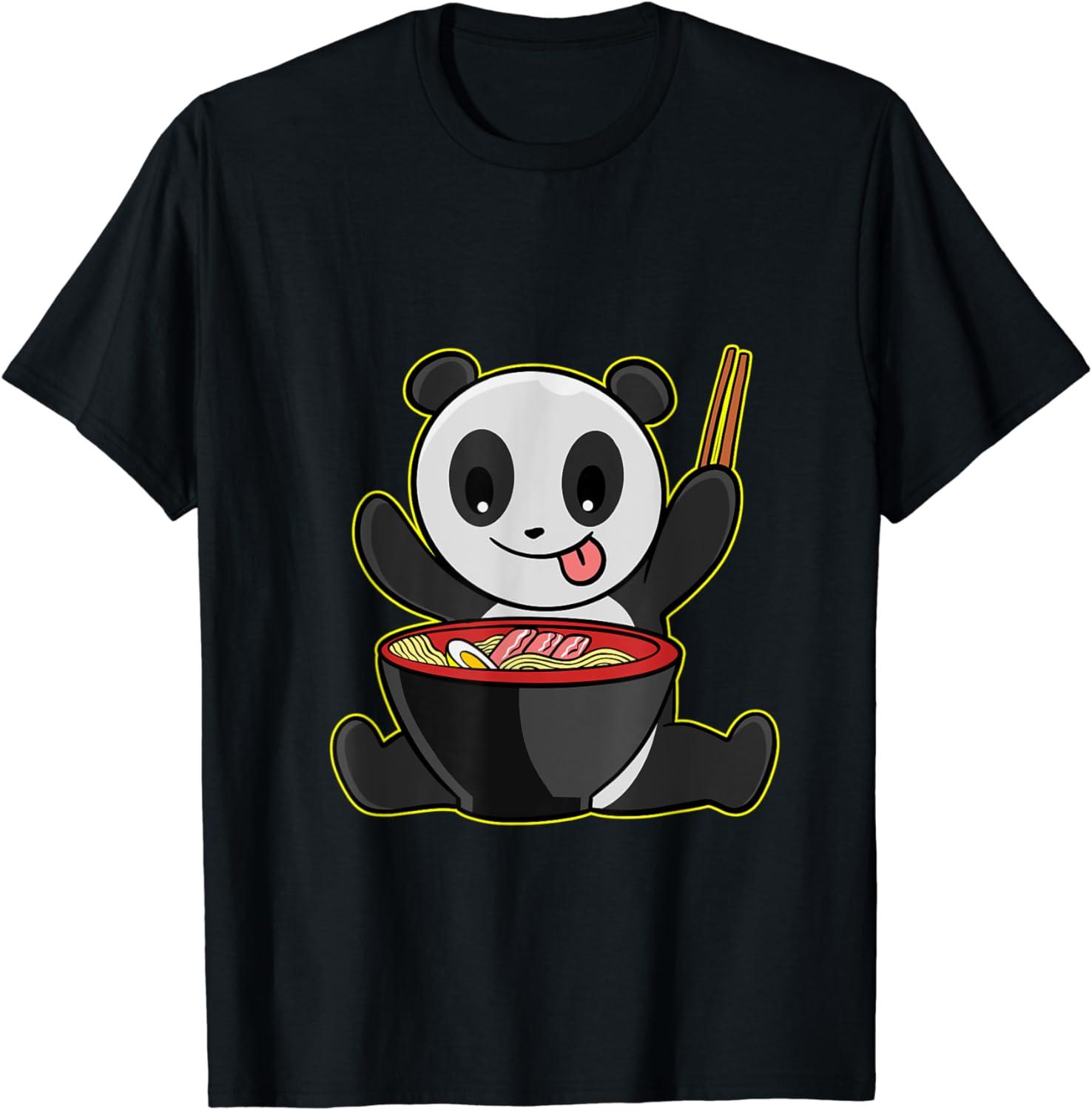Panda Ramen Kawaii Pandas Japanese Noodles T-Shirt | Buy Now with ...