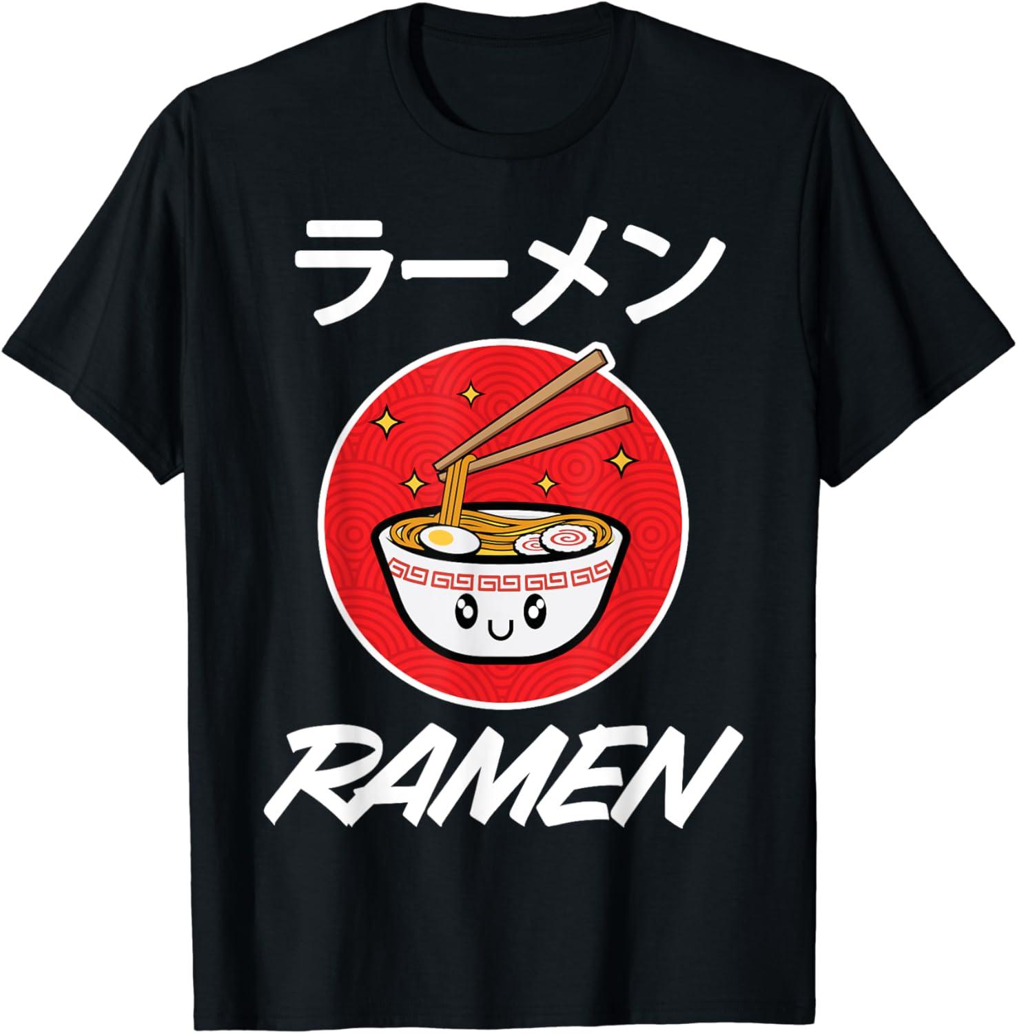 Ramen Design Noodles Anime Merch Manga Japan Kawaii Ramen T-Shirt | Buy ...