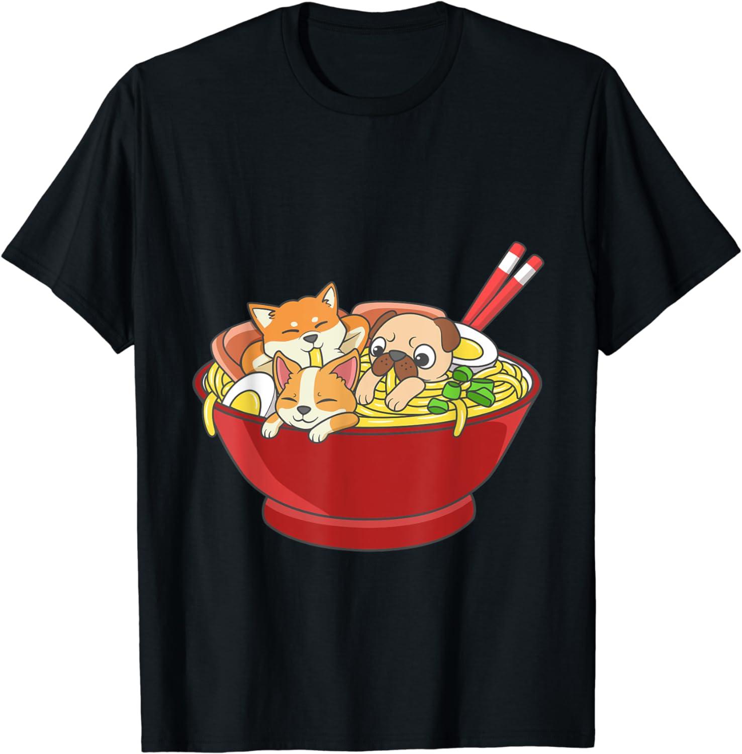 Anime Japanese Dog Ramen Kawaii Ramen Noodle Life T-Shirt | Buy Now ...