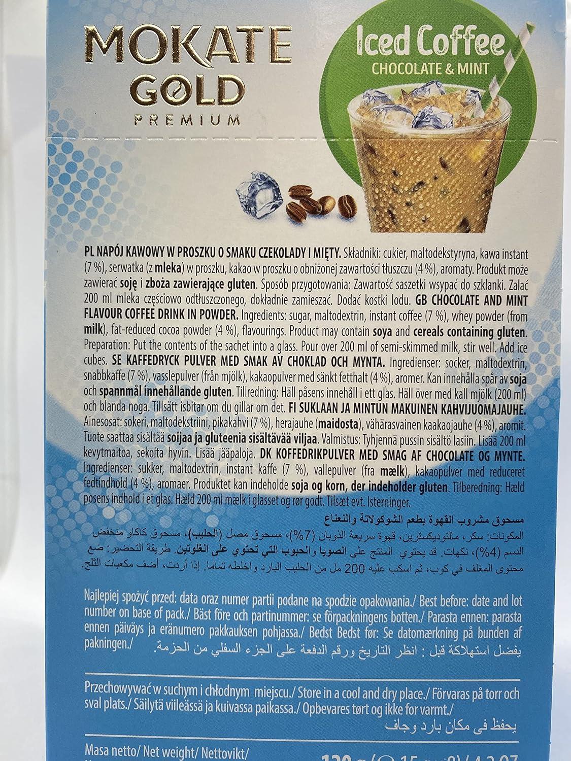 Mokate Gold Premium iced coffee Chocolate & Mint 6 boxes x 8 sachets total 48 | Buy Now with ...