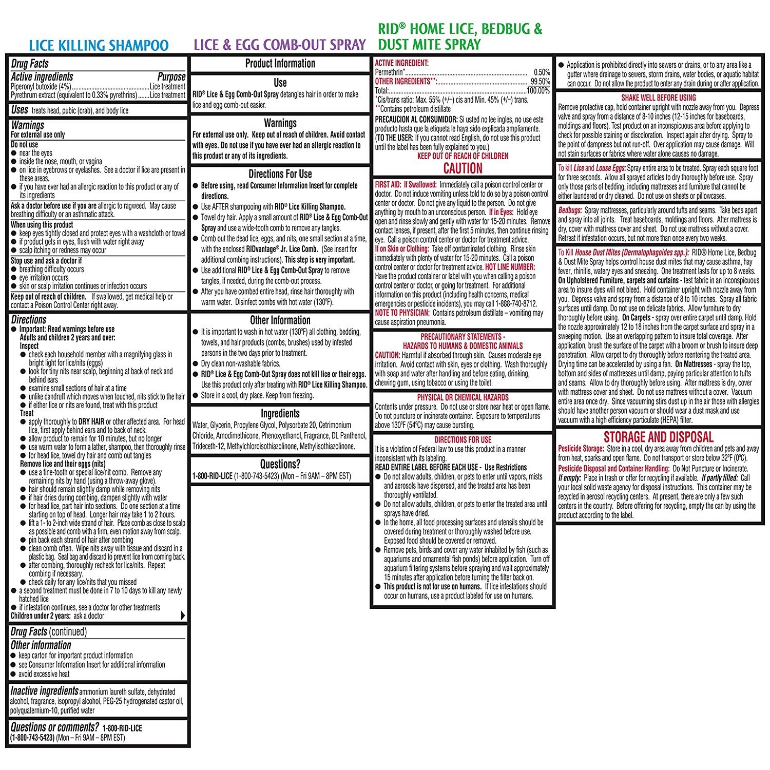 Rid Complete Lice Elimination Kit - Effective Solution for Lice Removal ...