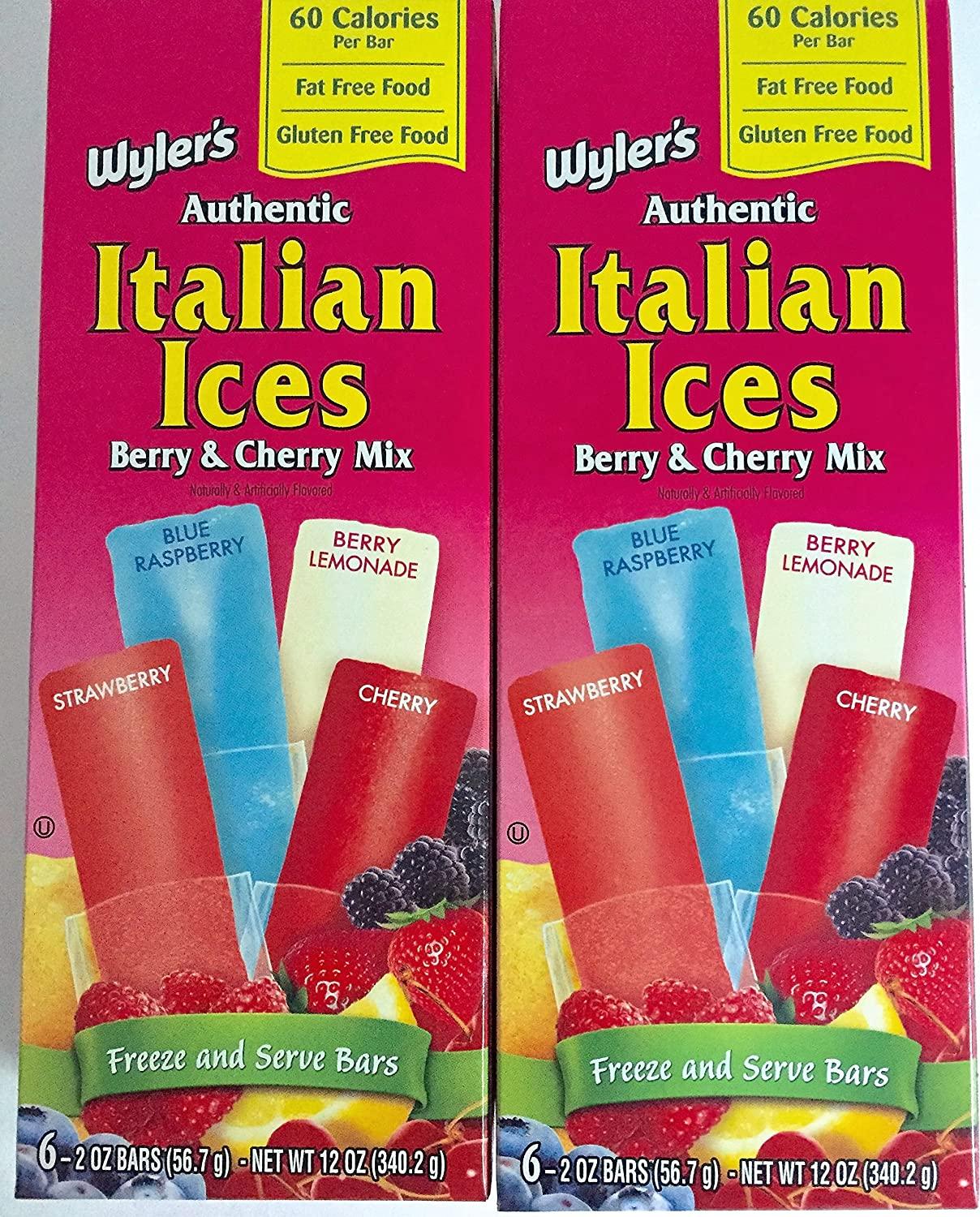 Wylers Authentic Italian Ices Assorted Flavors 12 oz Boxes - 2 Pack ...