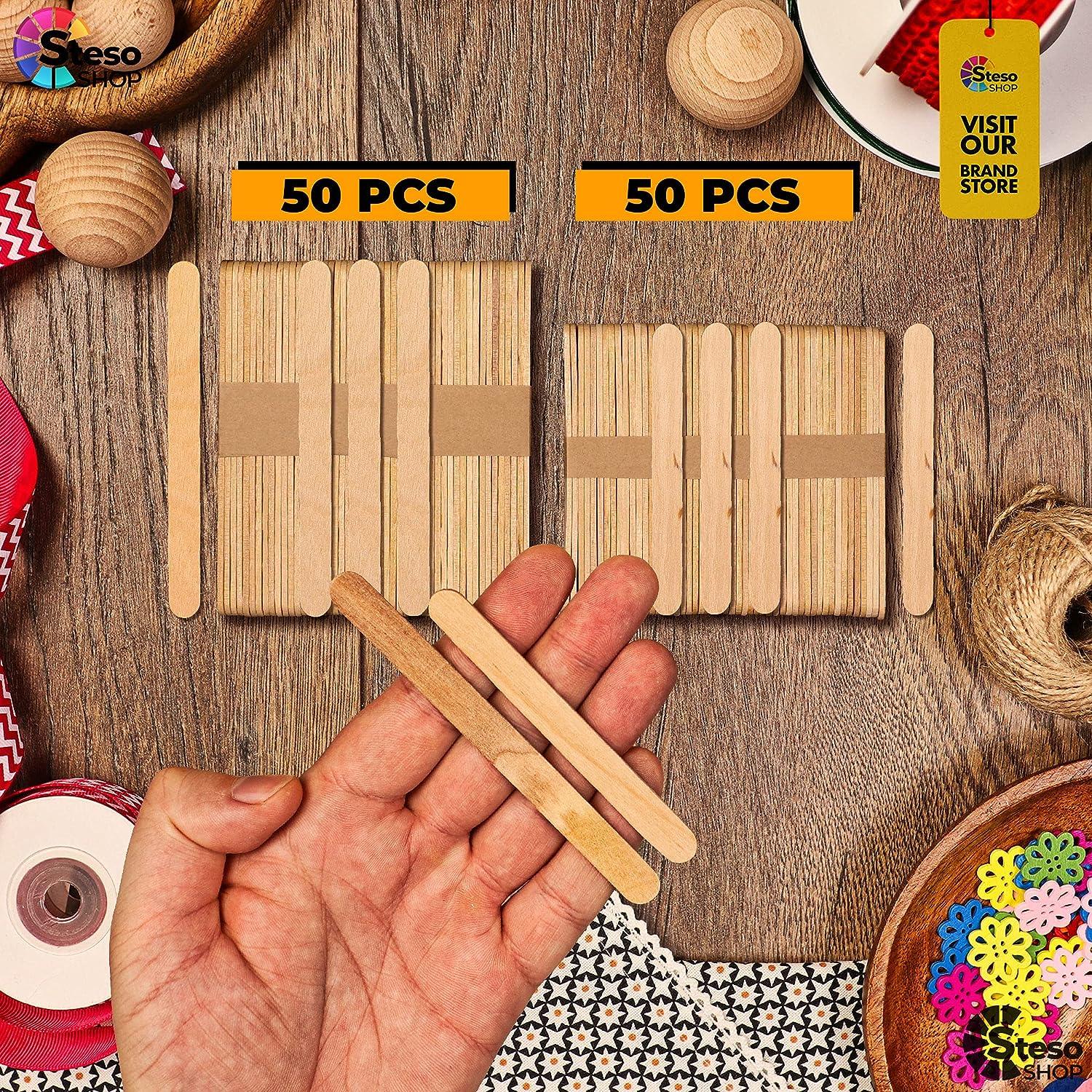 Craft Supplies: Premium Quality Popsicle Sticks - 100 pcs Assorted ...