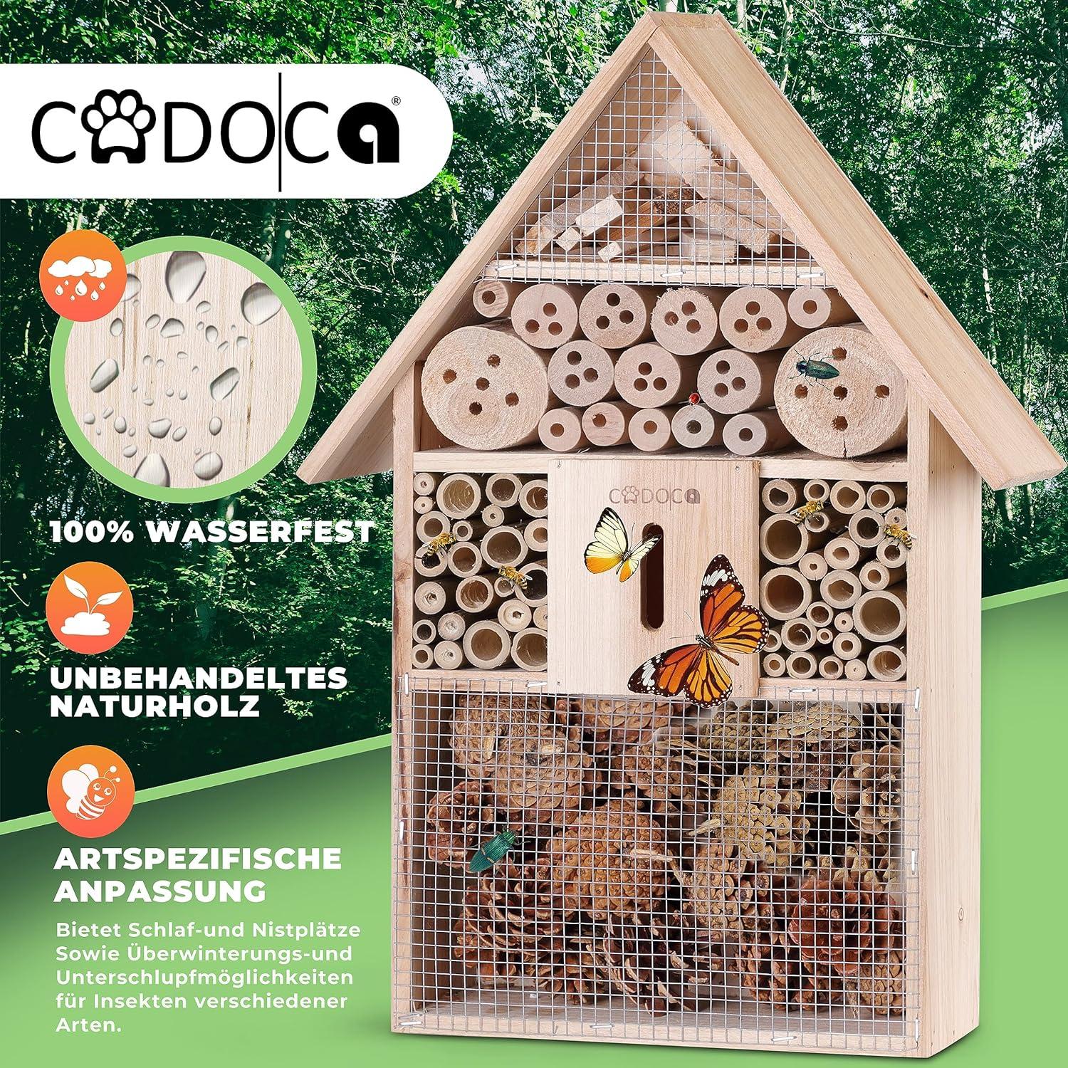 Cadoca XXL Insect Hotel | Wooden Bug House 48x31x10cm | Weatherproof ...
