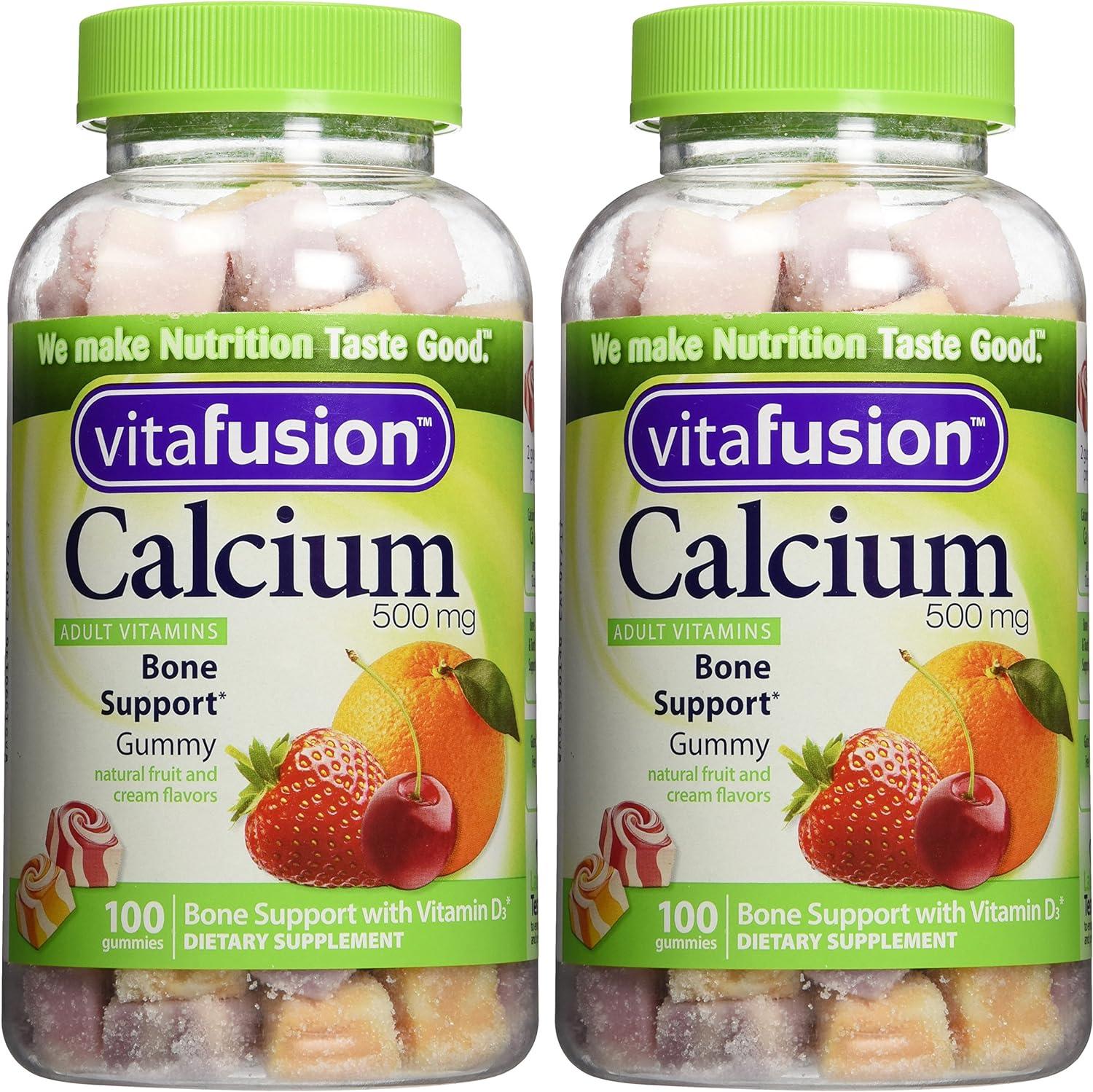 VitaFusion Calcium + Vitamin D3 Gummies - 200 Gummies, 2 x 100 Count ...