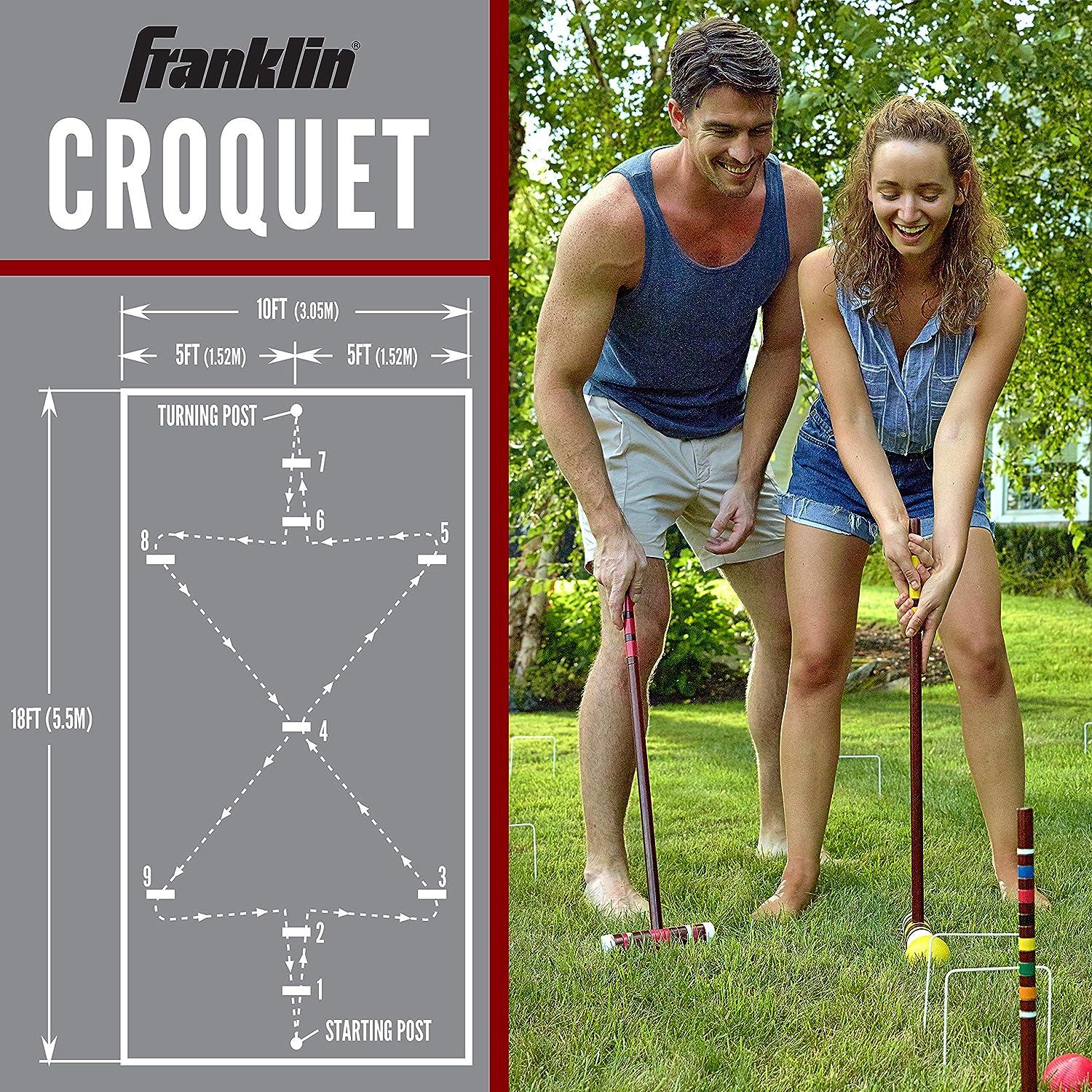 Franklin Sports Portable Backyard Croquet Sets - 4 + 6 Player with ...