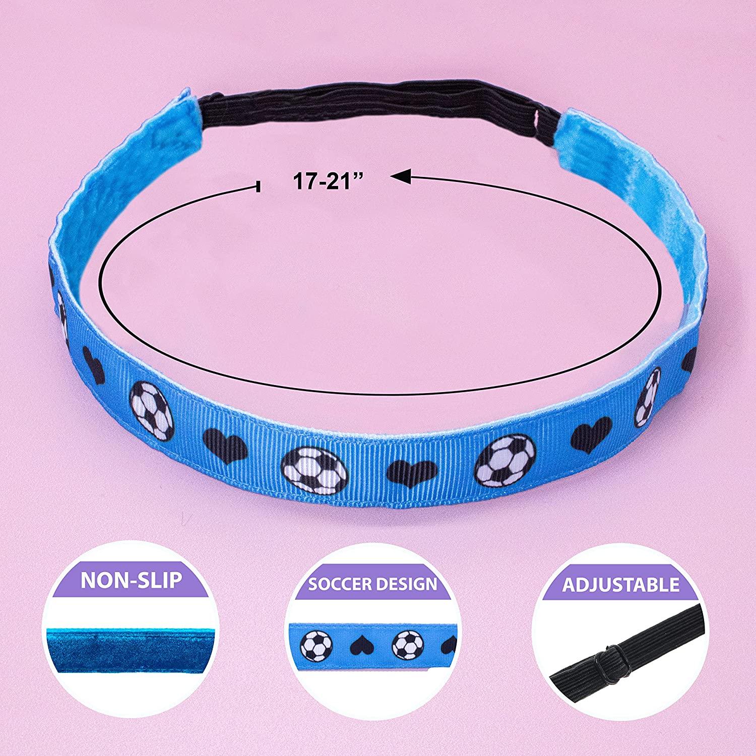 FROG SAC Girls Soccer Headbands - Adjustable No Slip Sports Hair Bands ...