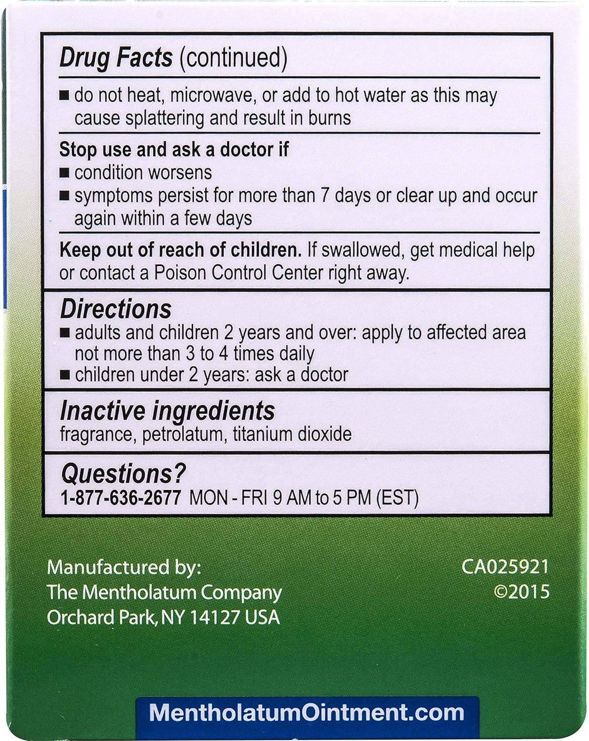 Mentholatum Ointment 3 Ounce - Pack of 4 | Pain Relief Ointment for ...