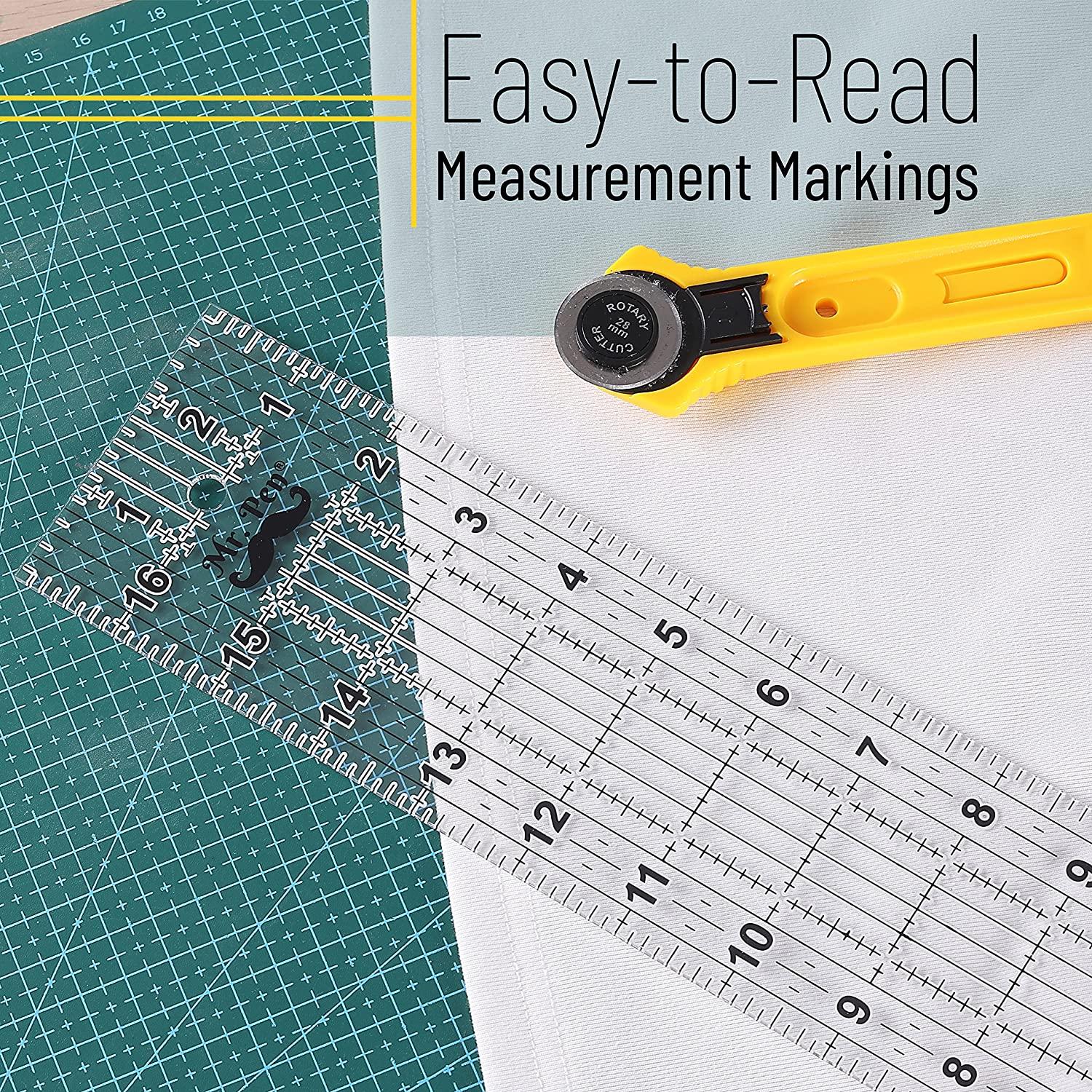 Mr. Pen- Sewing Ruler 3 x17 Inch Acrylic Ruler Quilting Ruler Cutting ...