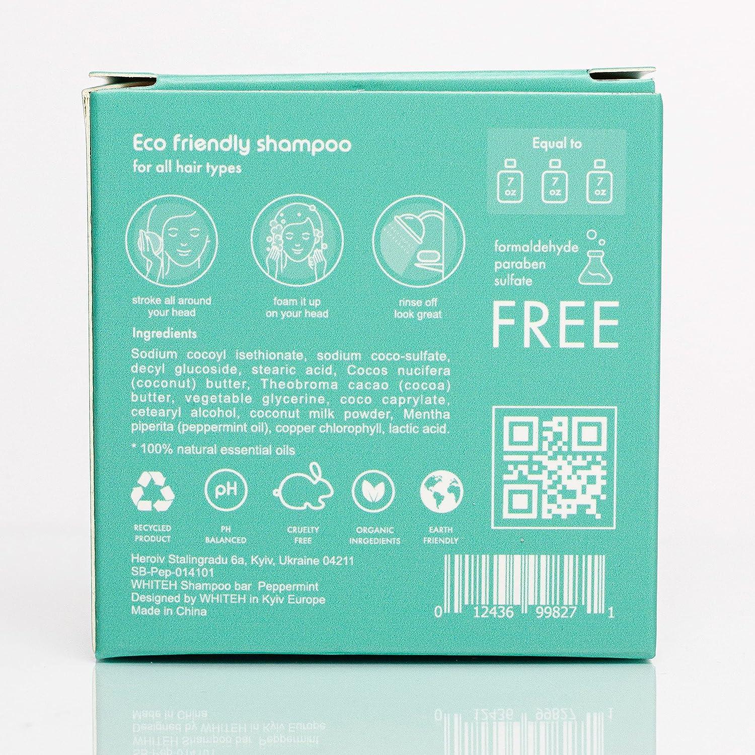 Peppermint Eco-Friendly Solid Shampoo Bar | All Hair Types ...