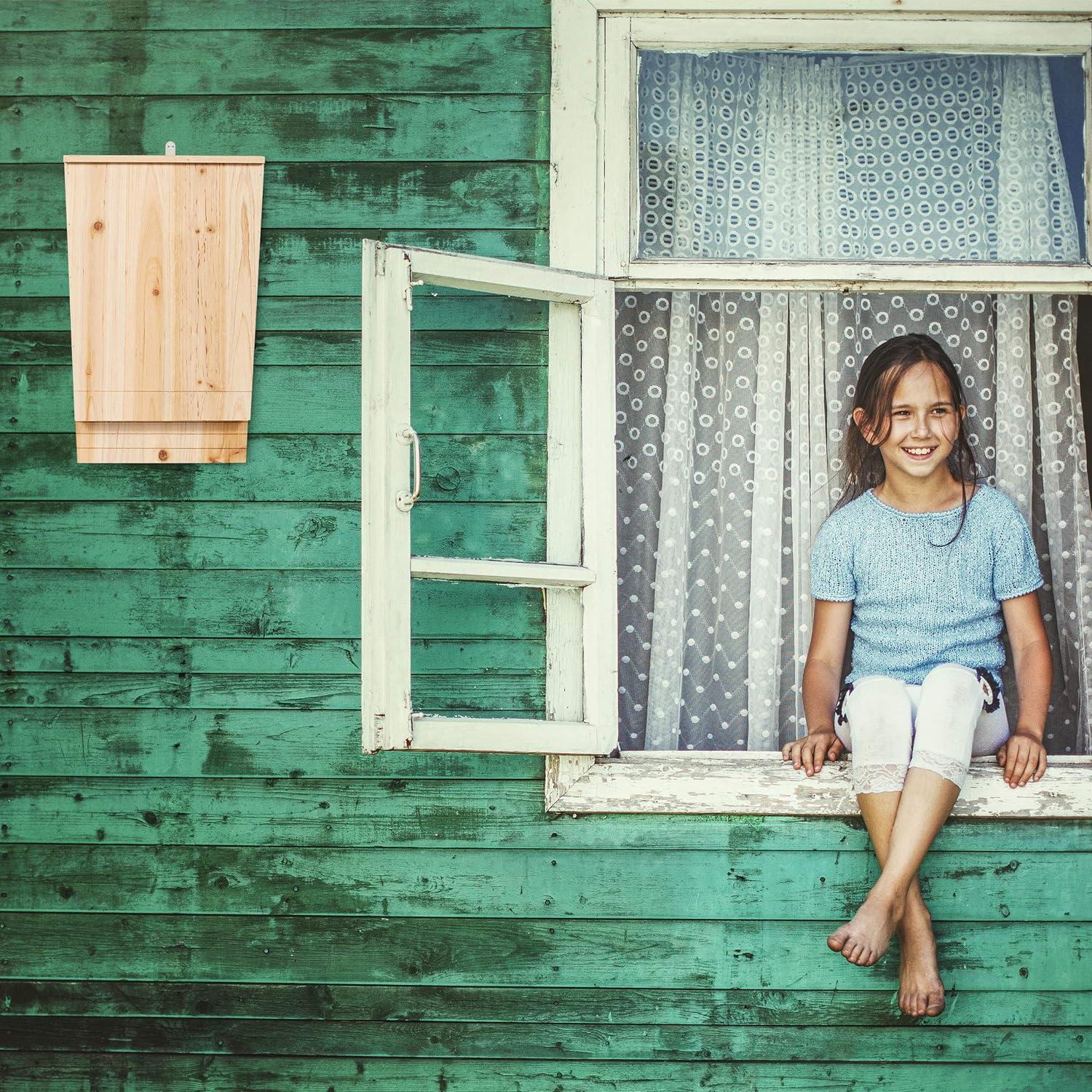 XL Bat Box Nesting Habitat | Solid Wood Garden Animal Shelter 55x35x7 ...