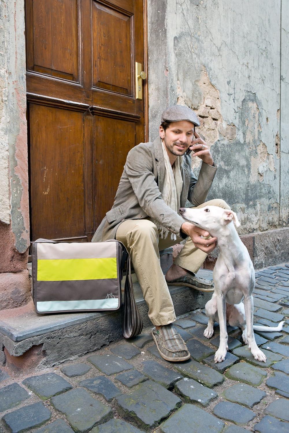 Lassig Casual Messenger Diaper/Changing Bag - Stripes Olive Sculphur ...