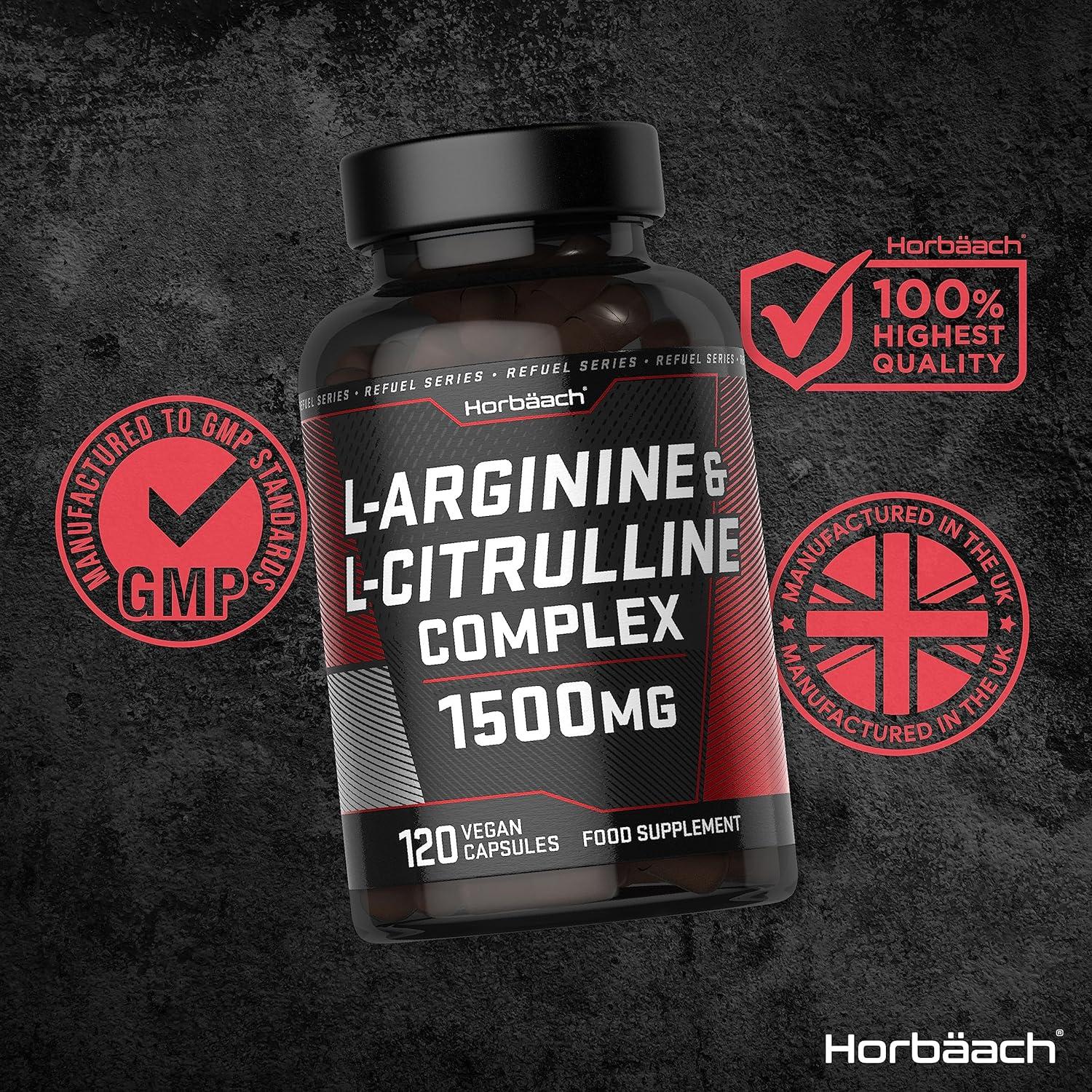 L Arginine and L Citrulline 1500mg Capsules | 120 Count | Alpha Man ...