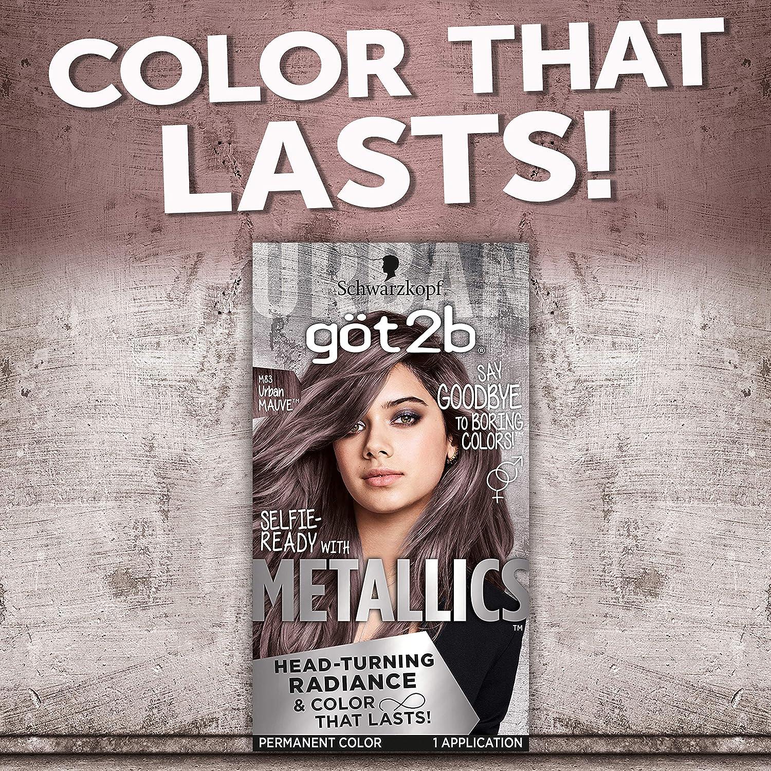 Schwarzkopf Got2b Metallics M83 Urban Mauve Hair Color - Permanent Dye ...