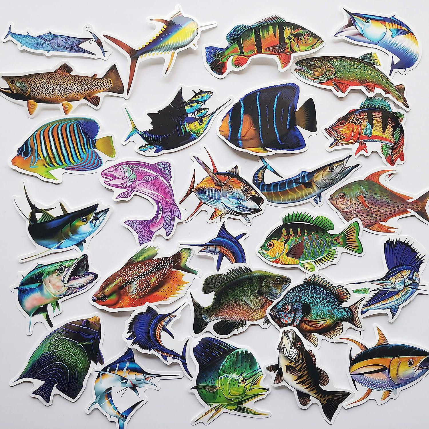 50Pcs Funny Fishing Rod Decals for Trucks, Windows, Boats - Grouper ...