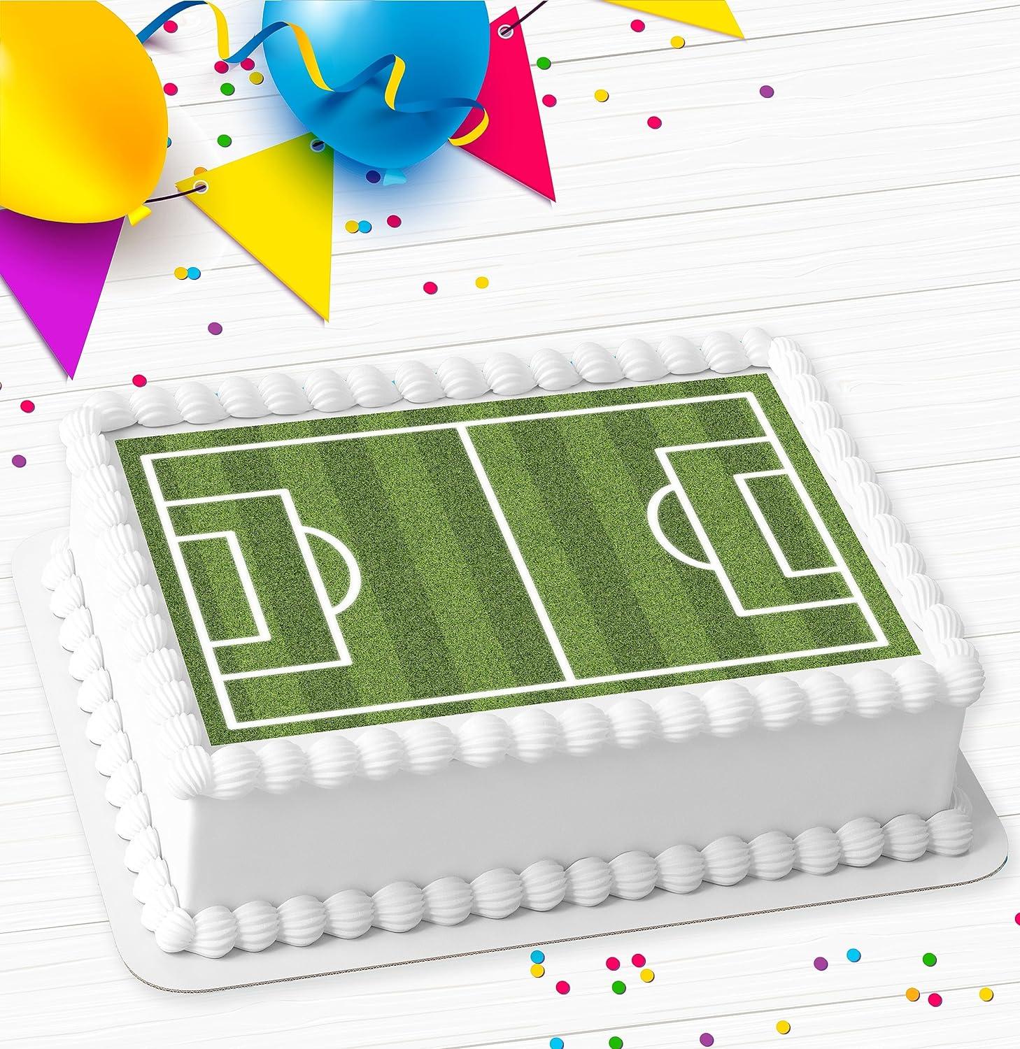 FOOTBALL PITCH ICING EDIBLE COSTCO CAKE TOPPER R-395 | Buy Now with ...