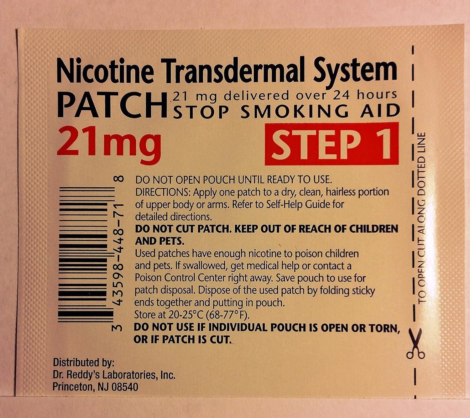 Rugby Nicotine Transdermal System Patch Step 1 - 21 mg (14 Patches ...