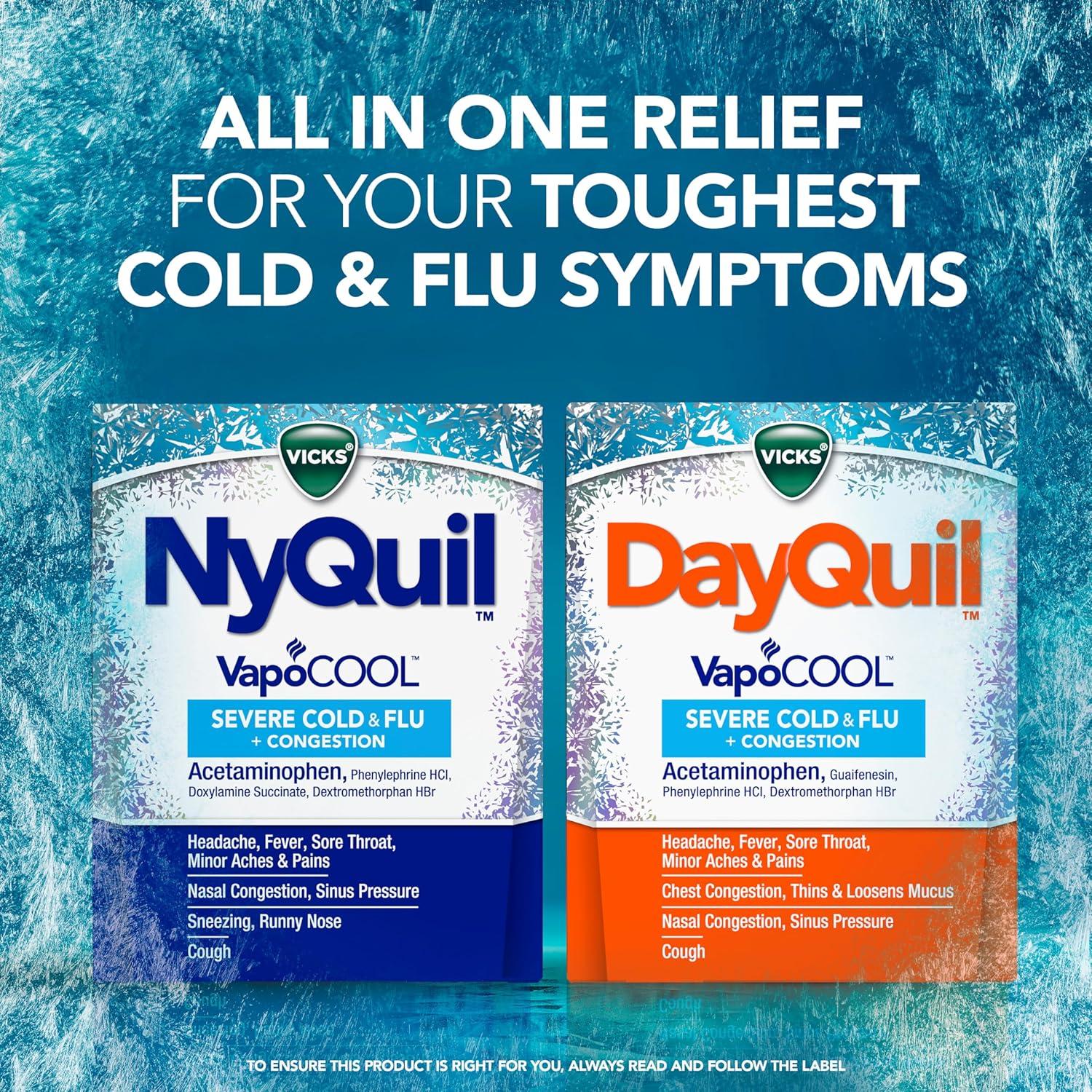 Vicks DayQuil COMPLETE Vicks VapoCOOL Cold and Flu Medicine Non-Drowsy ...