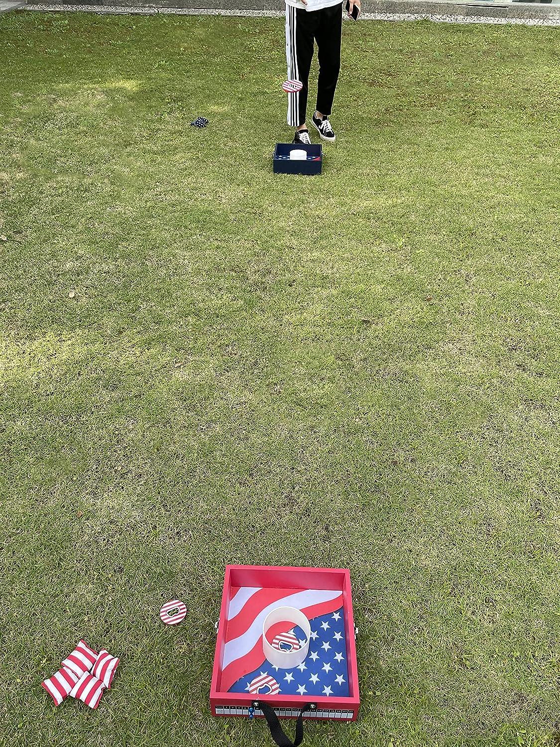 Flag Series Wooden Washer Toss Game Set - Portable Outdoor Lawn Game ...