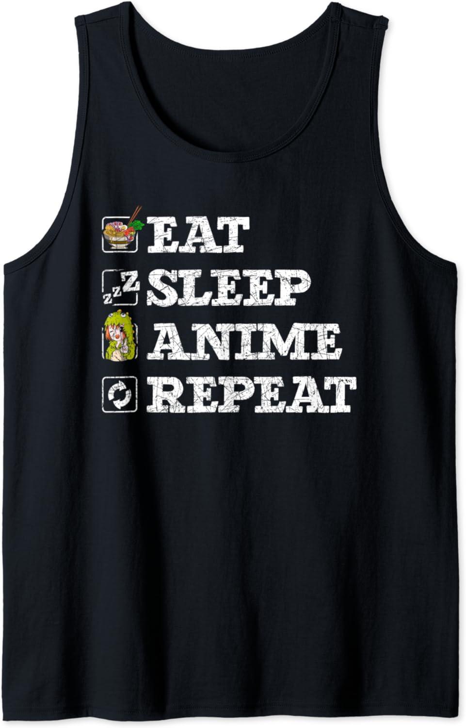 Eat Sleep Anime Repeat Ramen Noodles Japanese Ramen Anime Tank Top ...