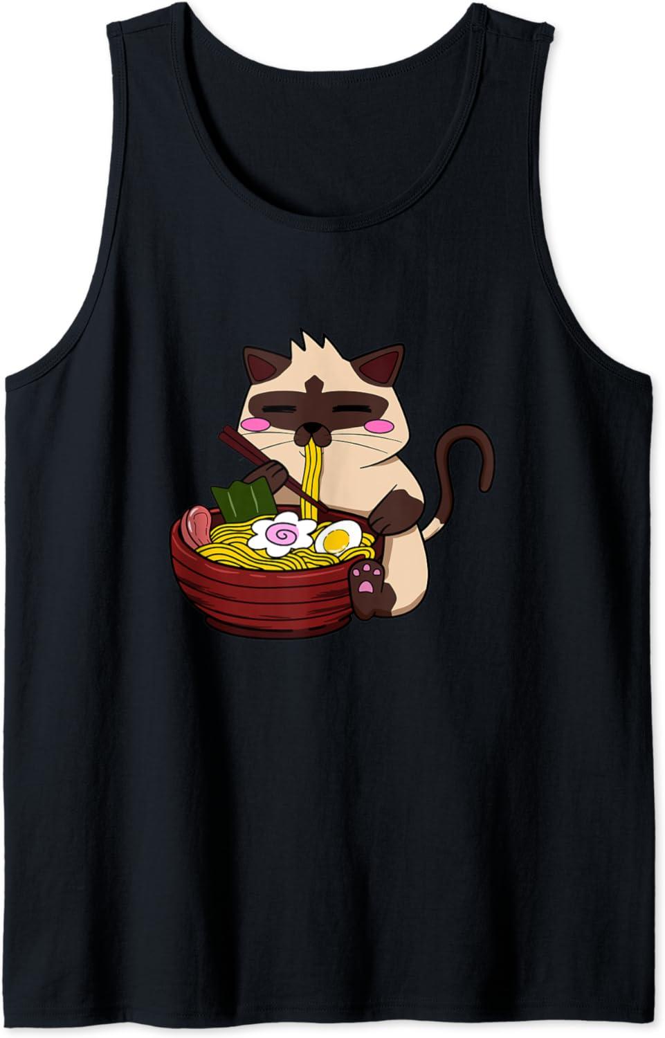 Siamese Cat Ramen Japanese Ramen Life Noodle Tank Top | Buy Now with ...