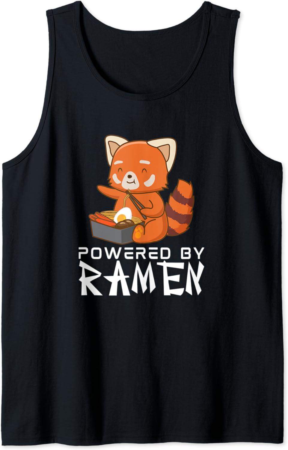 Powered By Ramen Red Panda Japanese Food Noodles Soba Tank Top | Buy ...
