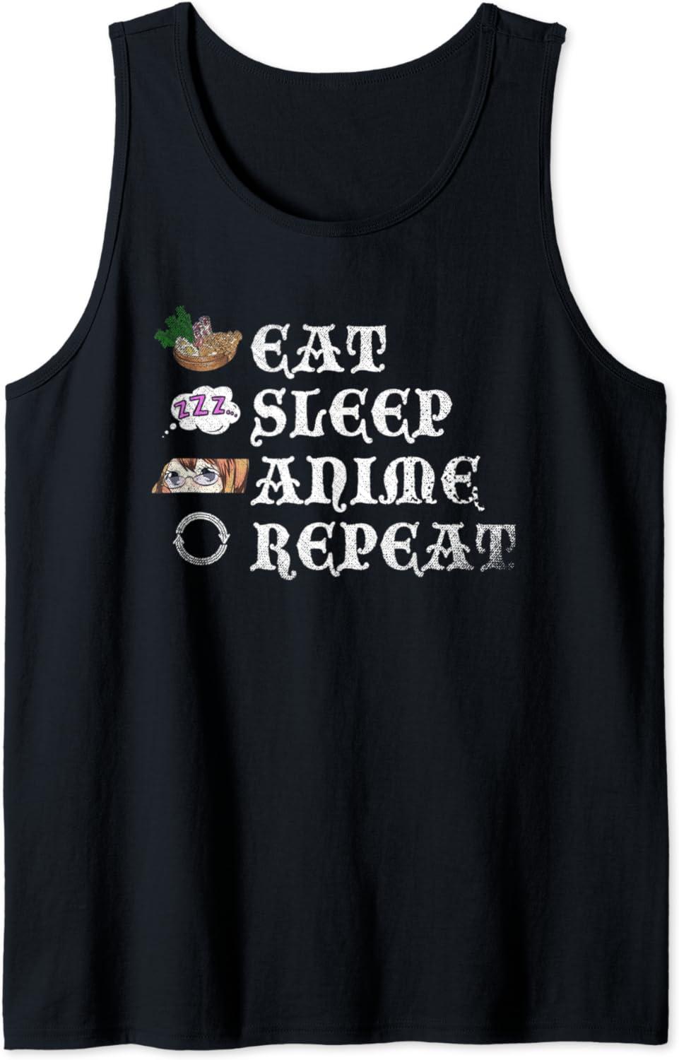 Japanese Kawaii Ramen Noodles Eat Sleep Anime Repeat Anime Tank Top ...